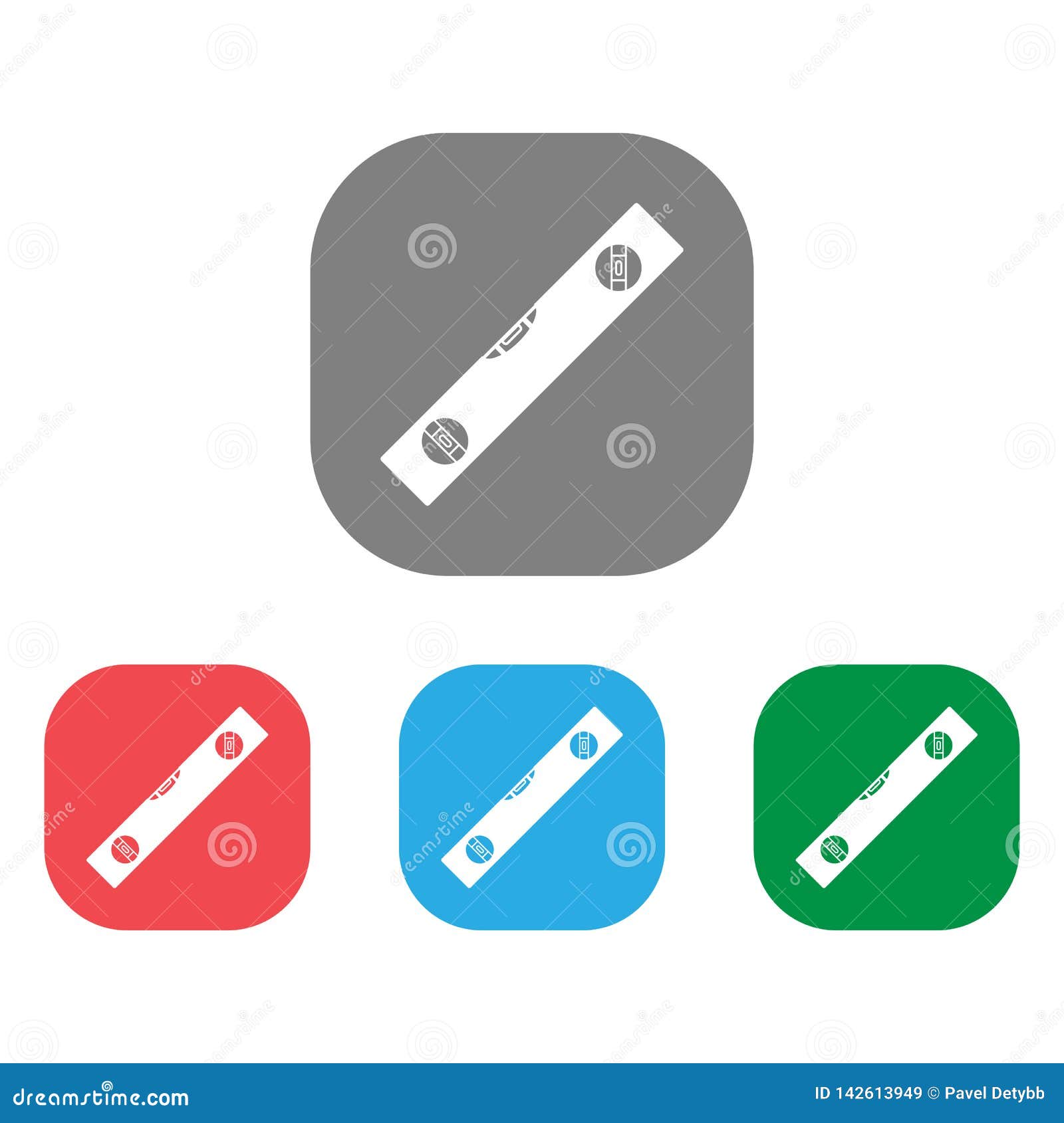 Building Level Icon. Bubble Level. Vector Illustration, Flat Design ...