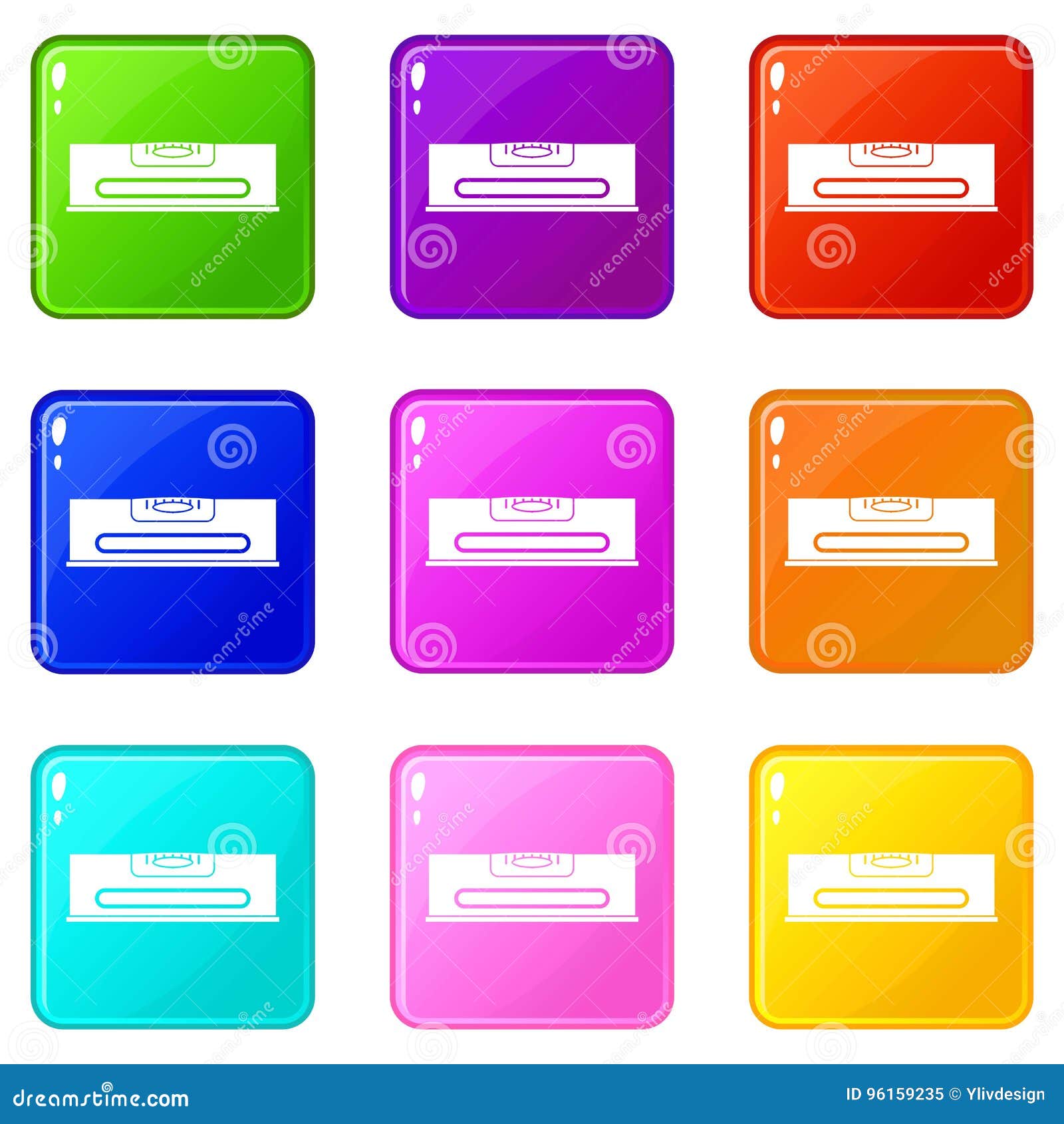 Building level icons 9 set stock vector. Illustration of equilibrium ...