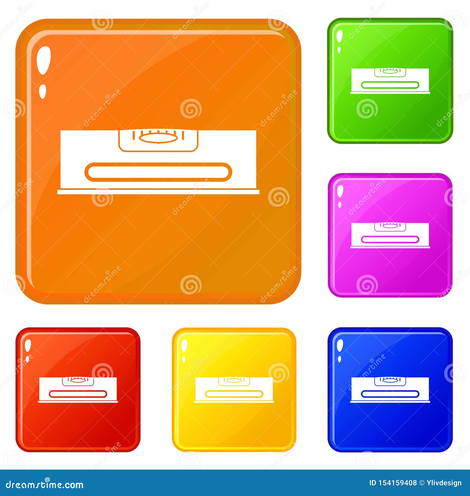 Building Level Icons Set Vector Color Stock Vector - Illustration of ...