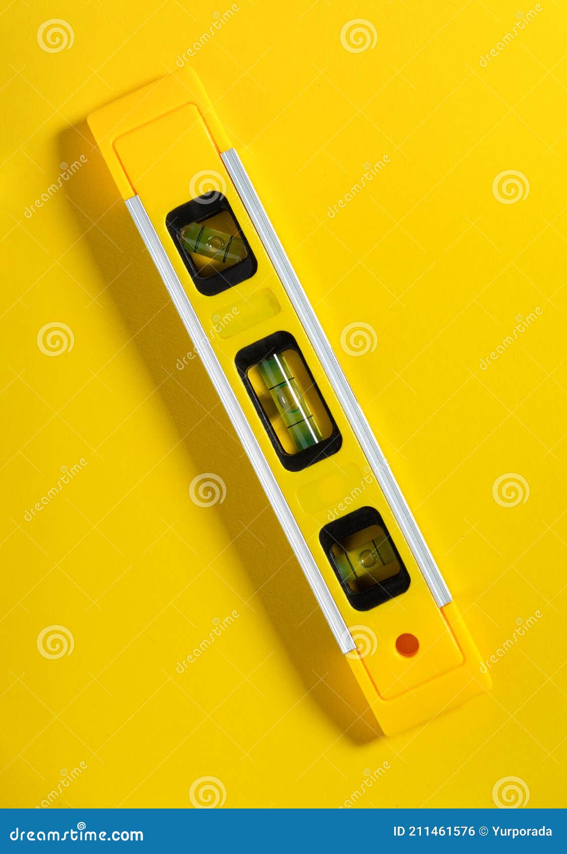 Building Level on a Yellow Background. an Indispensable Tool for the ...