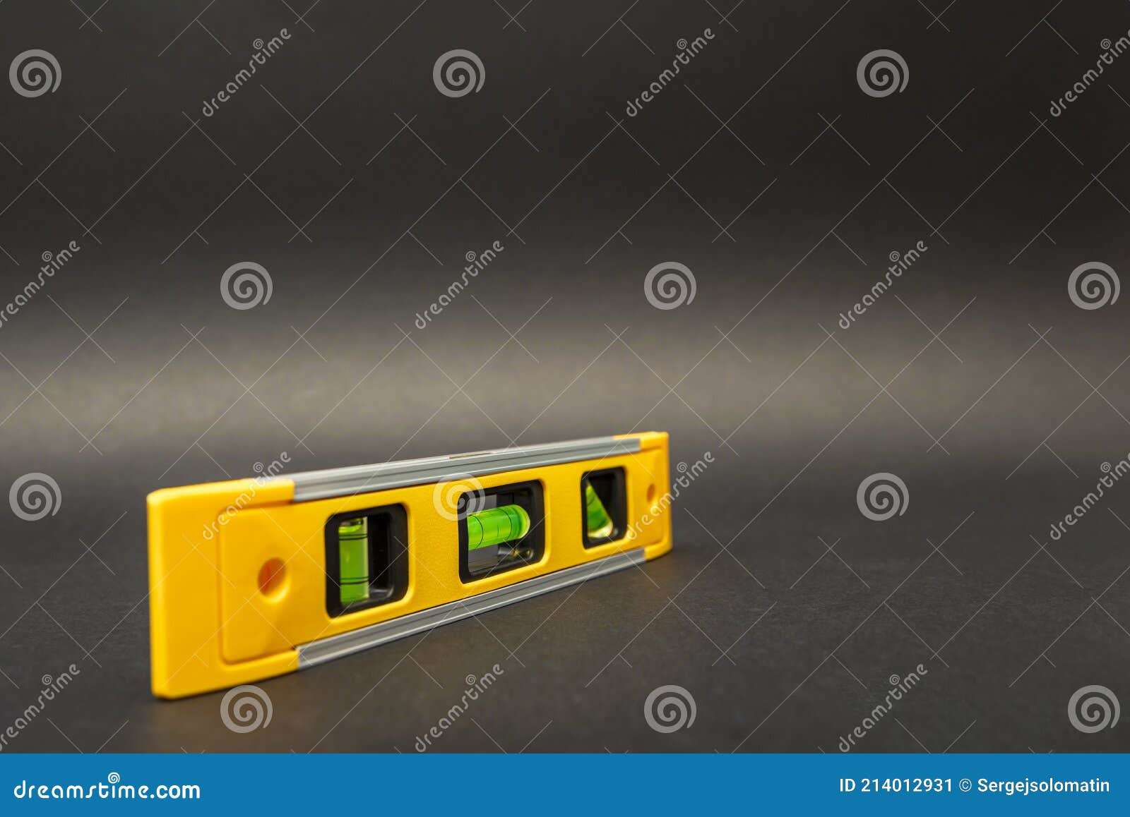 Building Level in Yellow on a Black Background. Construction Tool ...