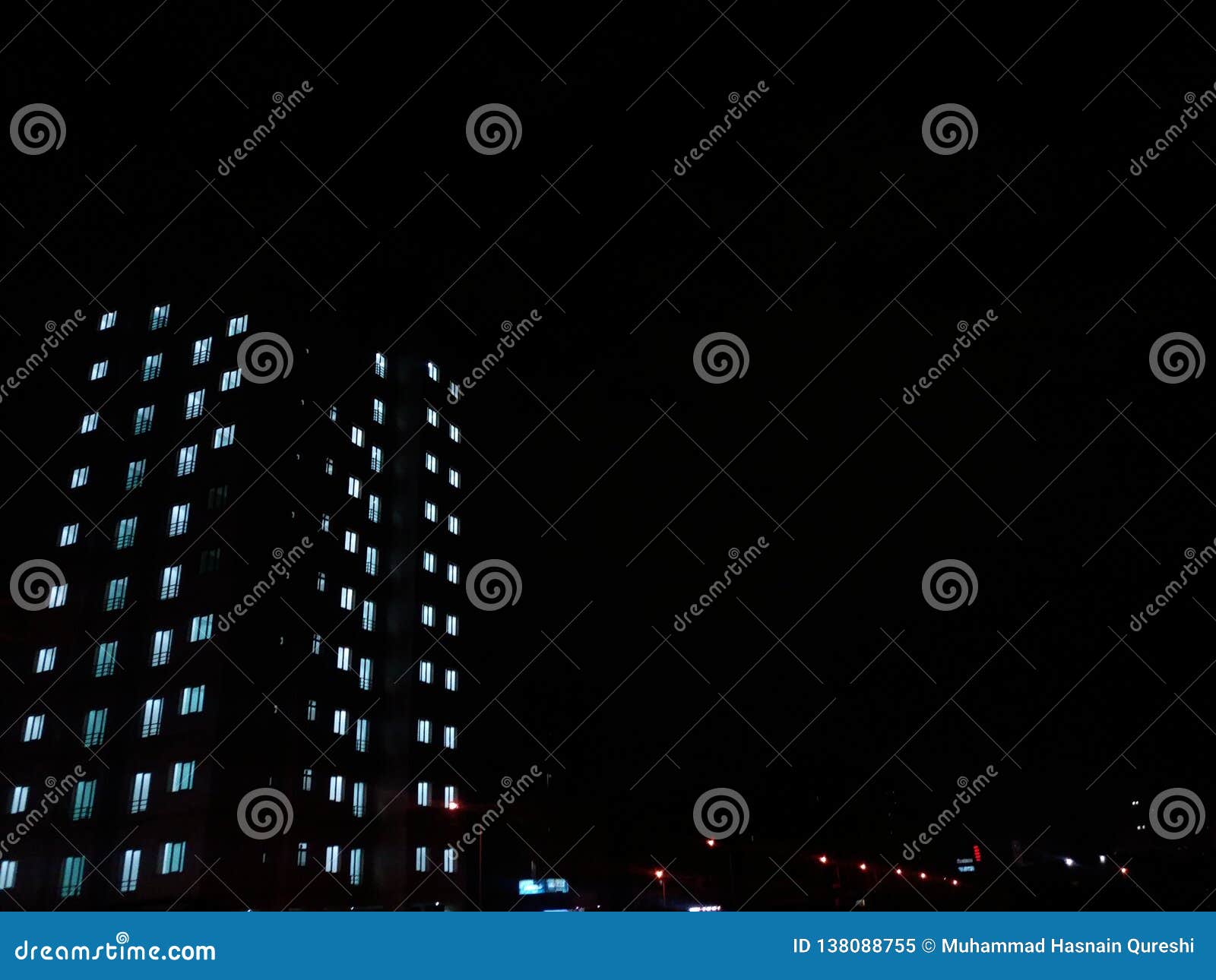 Building light at night stock image. Image of kuwait - 138088755