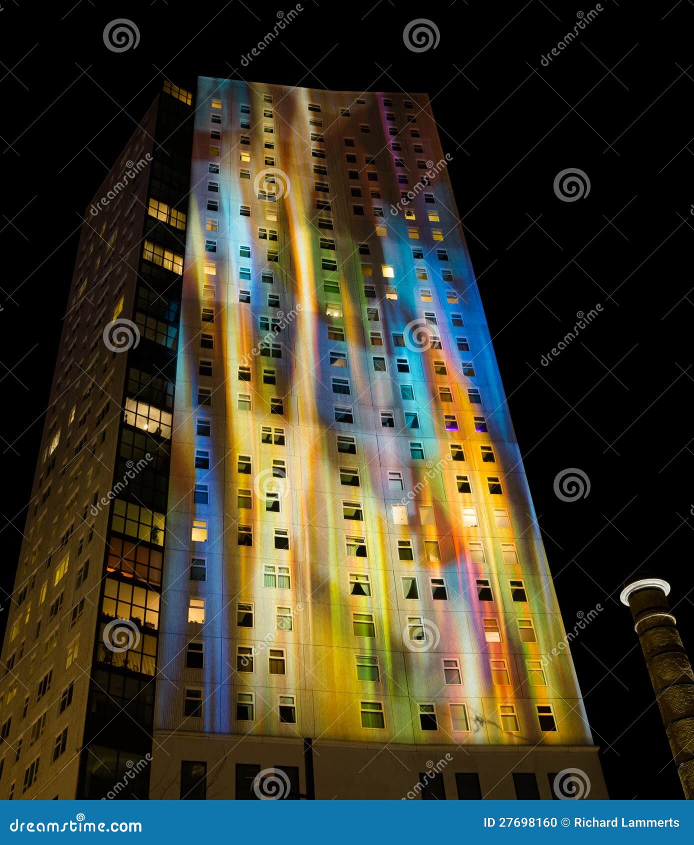 Building with Light Pattern during Lightshow Glow Editorial Image ...