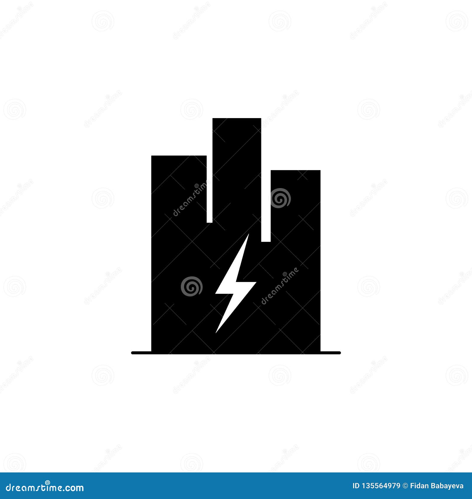 Building With Lightning And Connections Line And Solid Icon, Smart ...