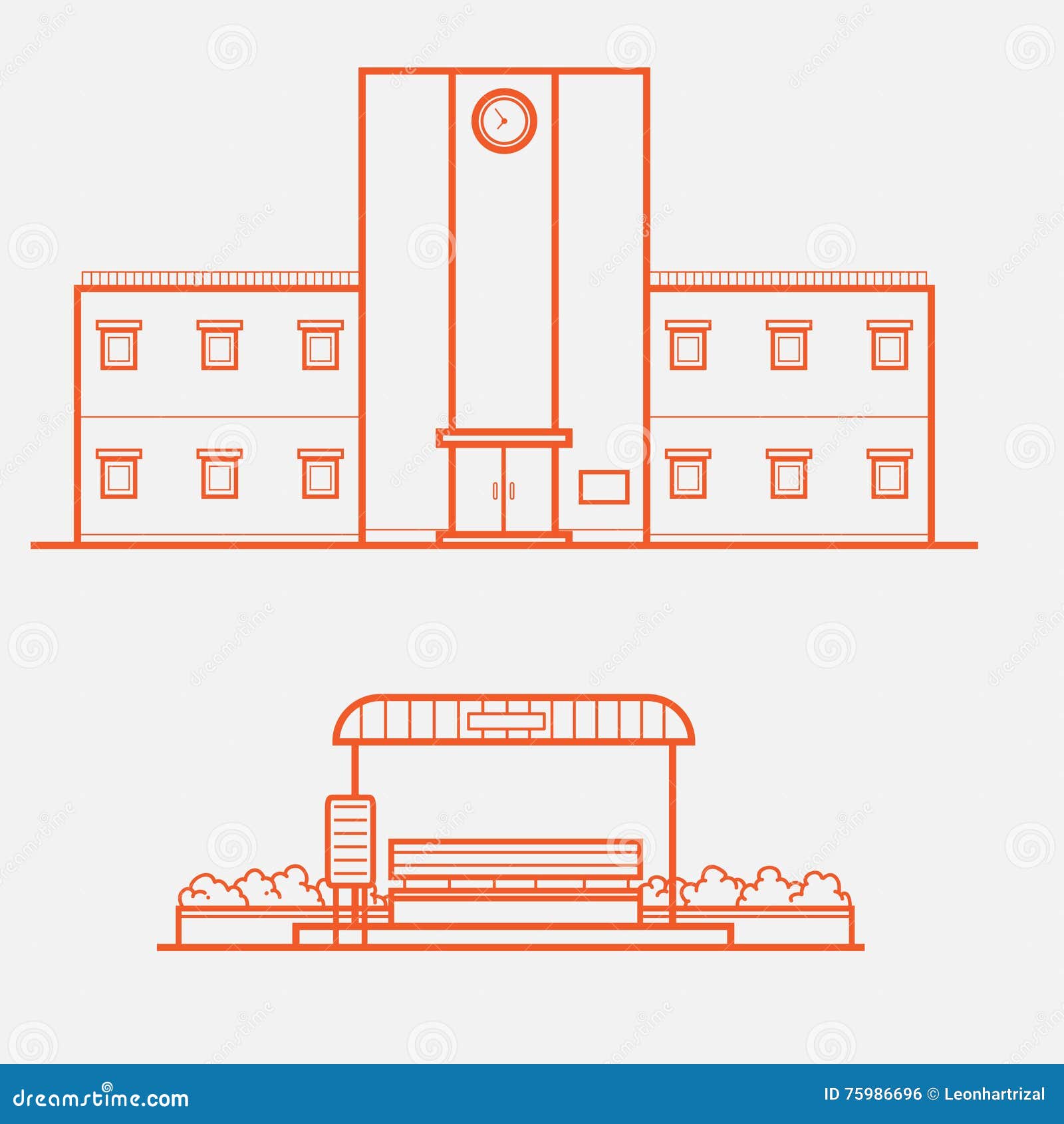 Building line art stock vector. Illustration of vector - 75986696