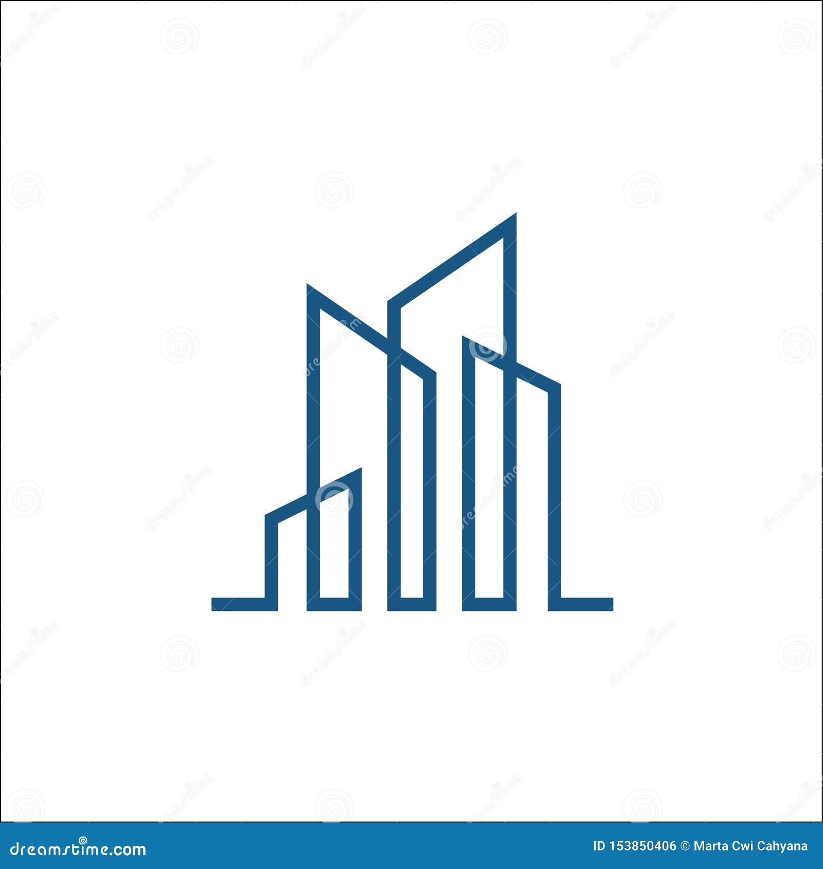 Building Line Logo Vector Template Stock Vector - Illustration of ...