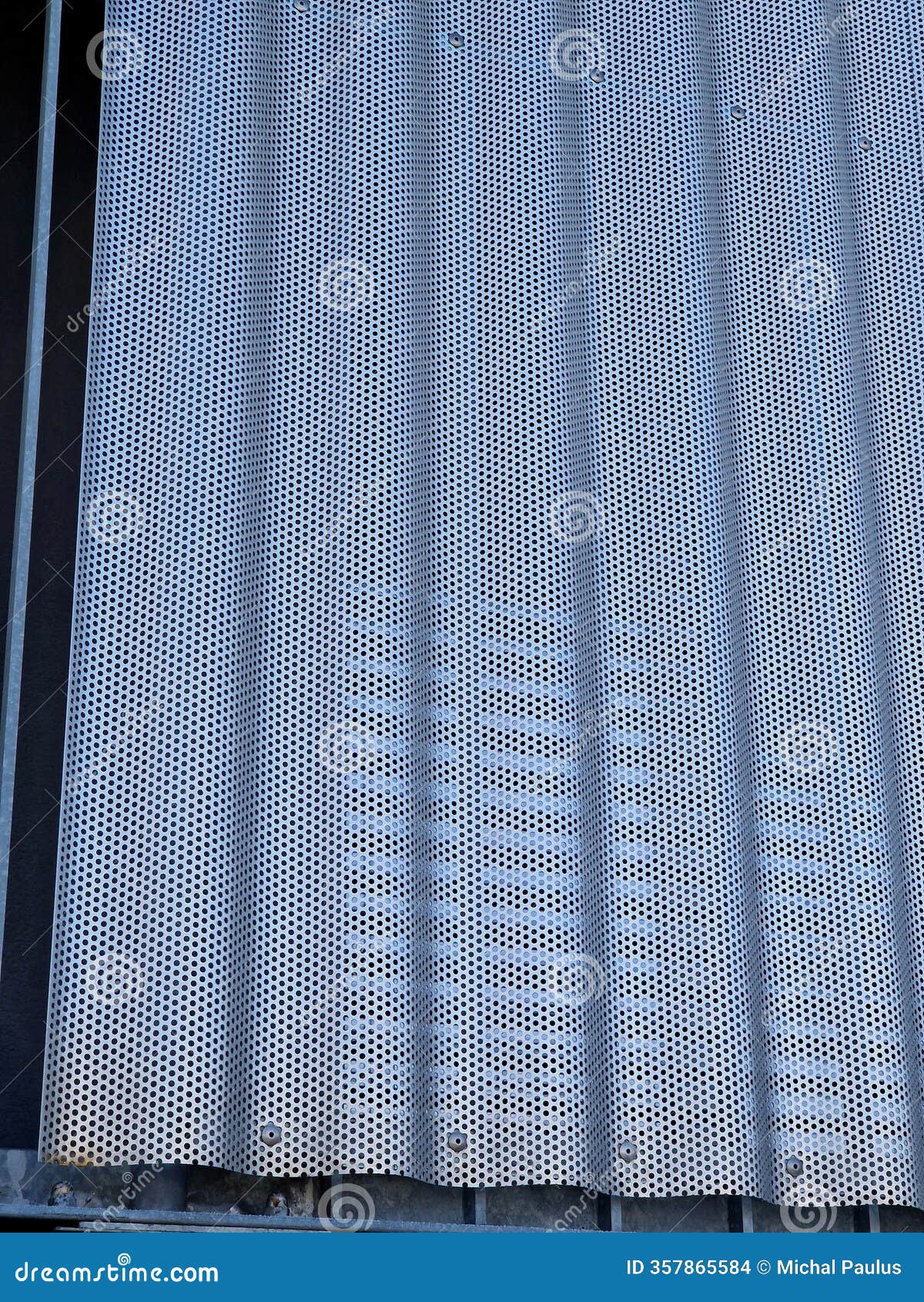 Building is Lined with Square Panels. Metal Sheet Wall Cladding Stock ...