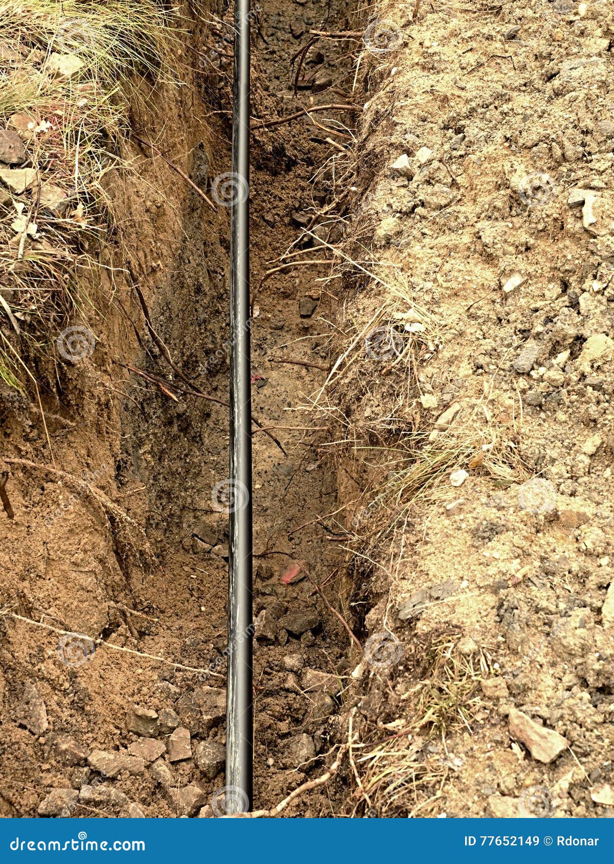 Building of Lines of Metallic and Fiber Optic Cables. Laying ...