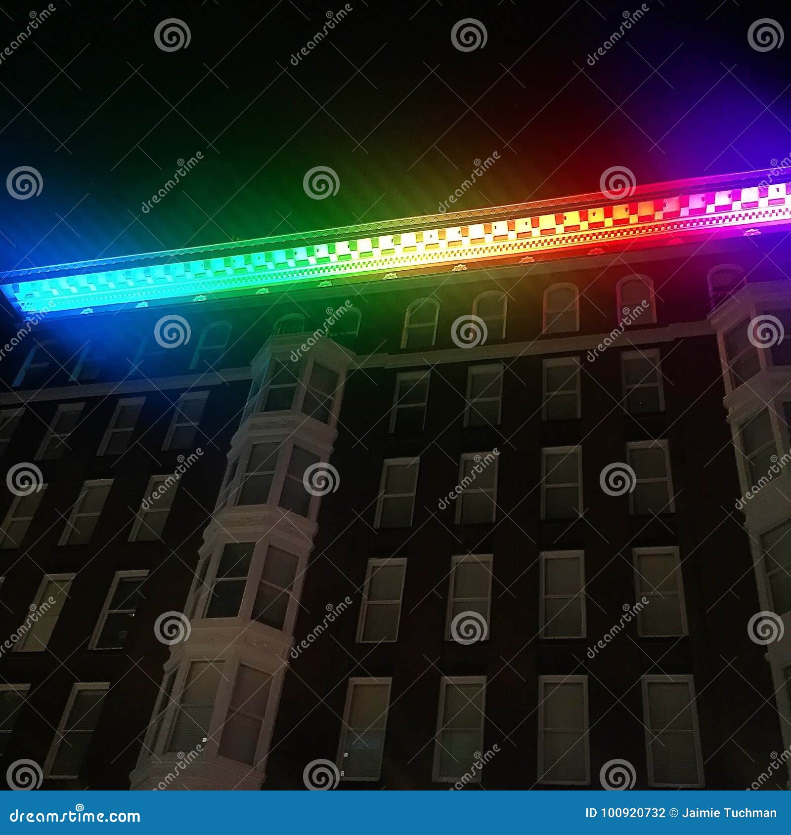Building lit with neon stock photo. Image of architecture - 100920732