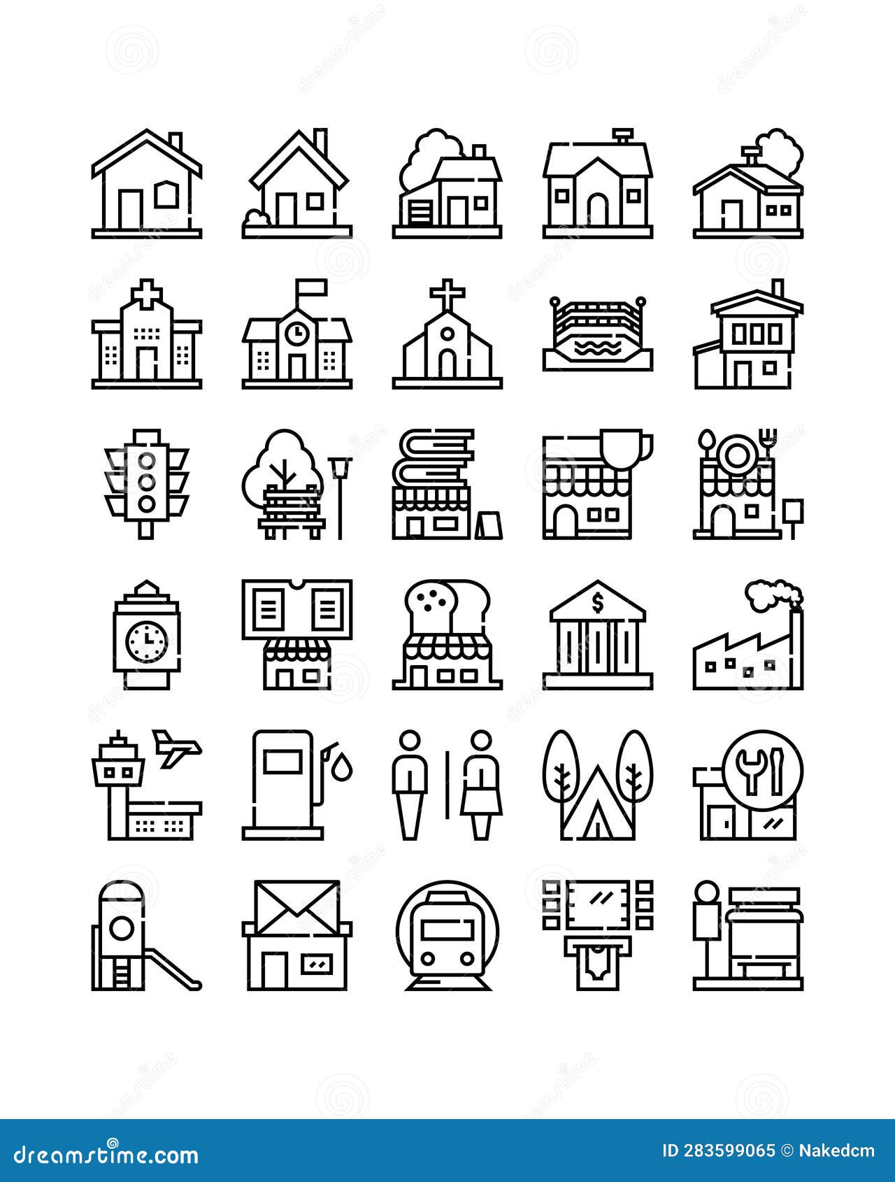 Building Location Map Gps Simple Line Icon Pack Stock Vector ...