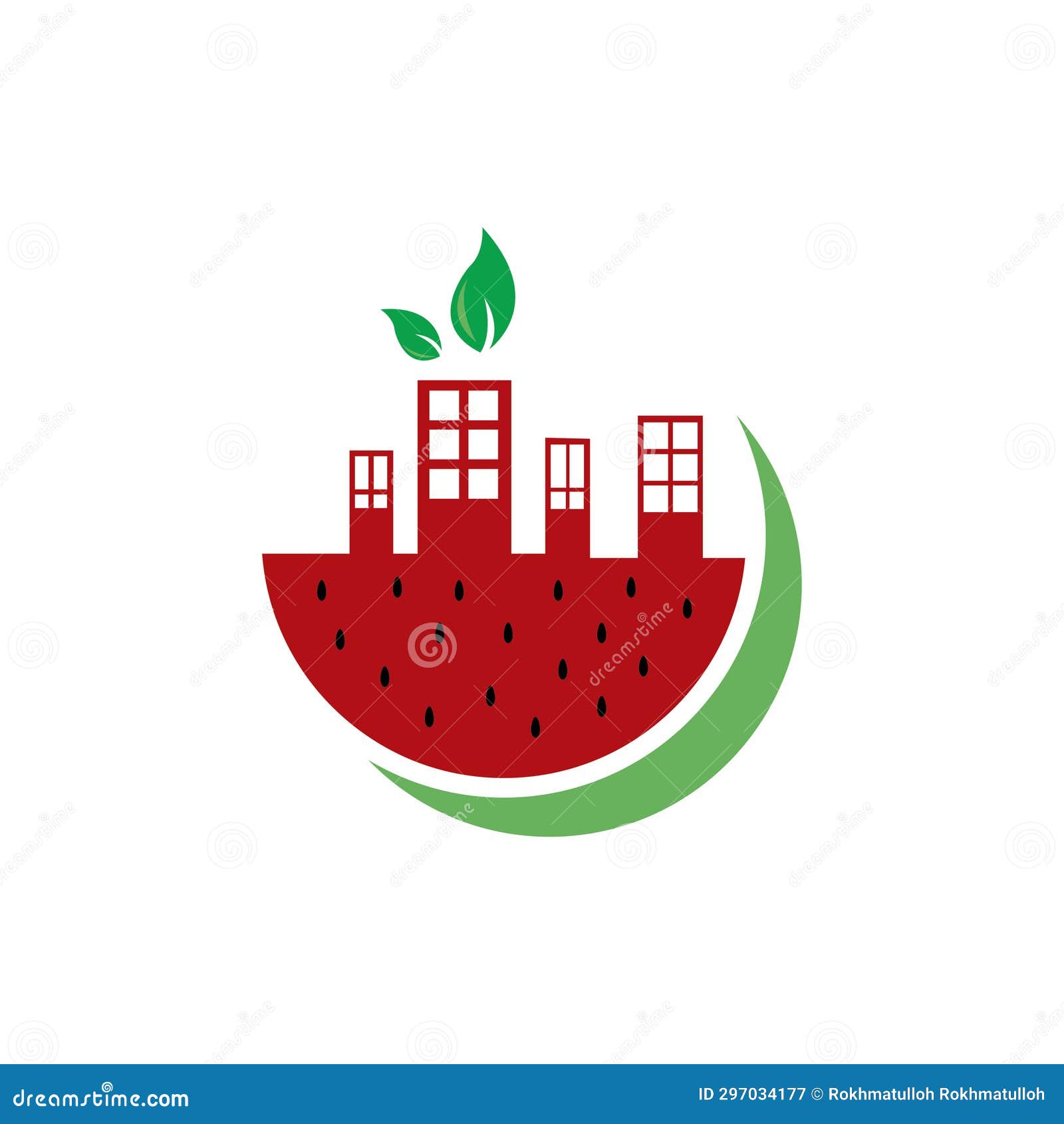 Building Logo Circle Vector Illustration Watermelon Stock Vector ...