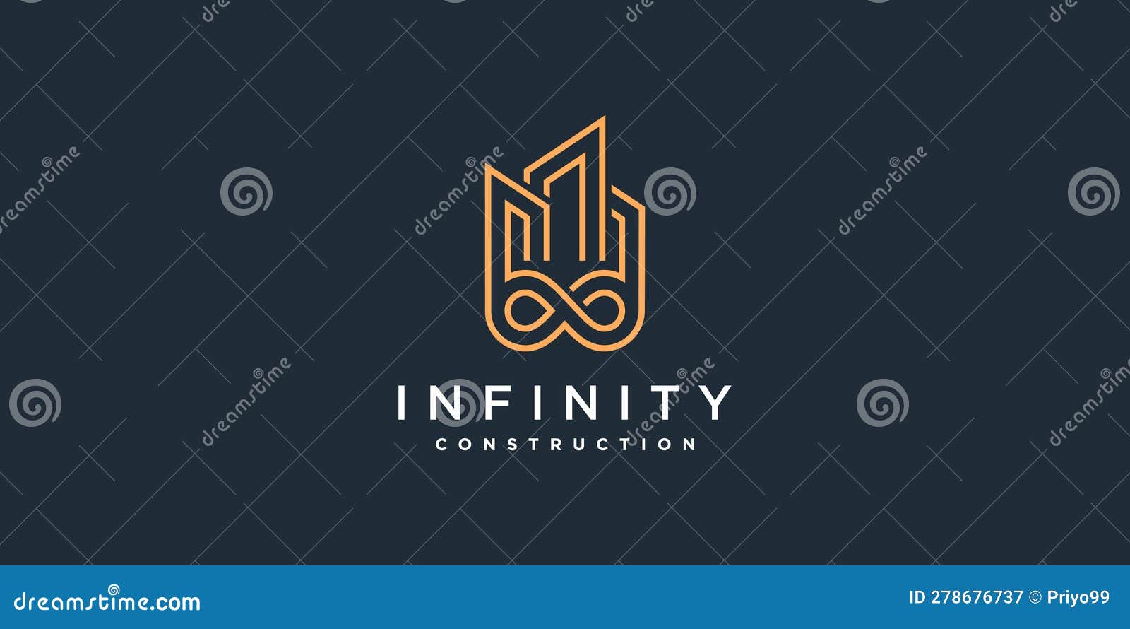 Building Logo Design with Creative Infinity Element Concept Premium ...