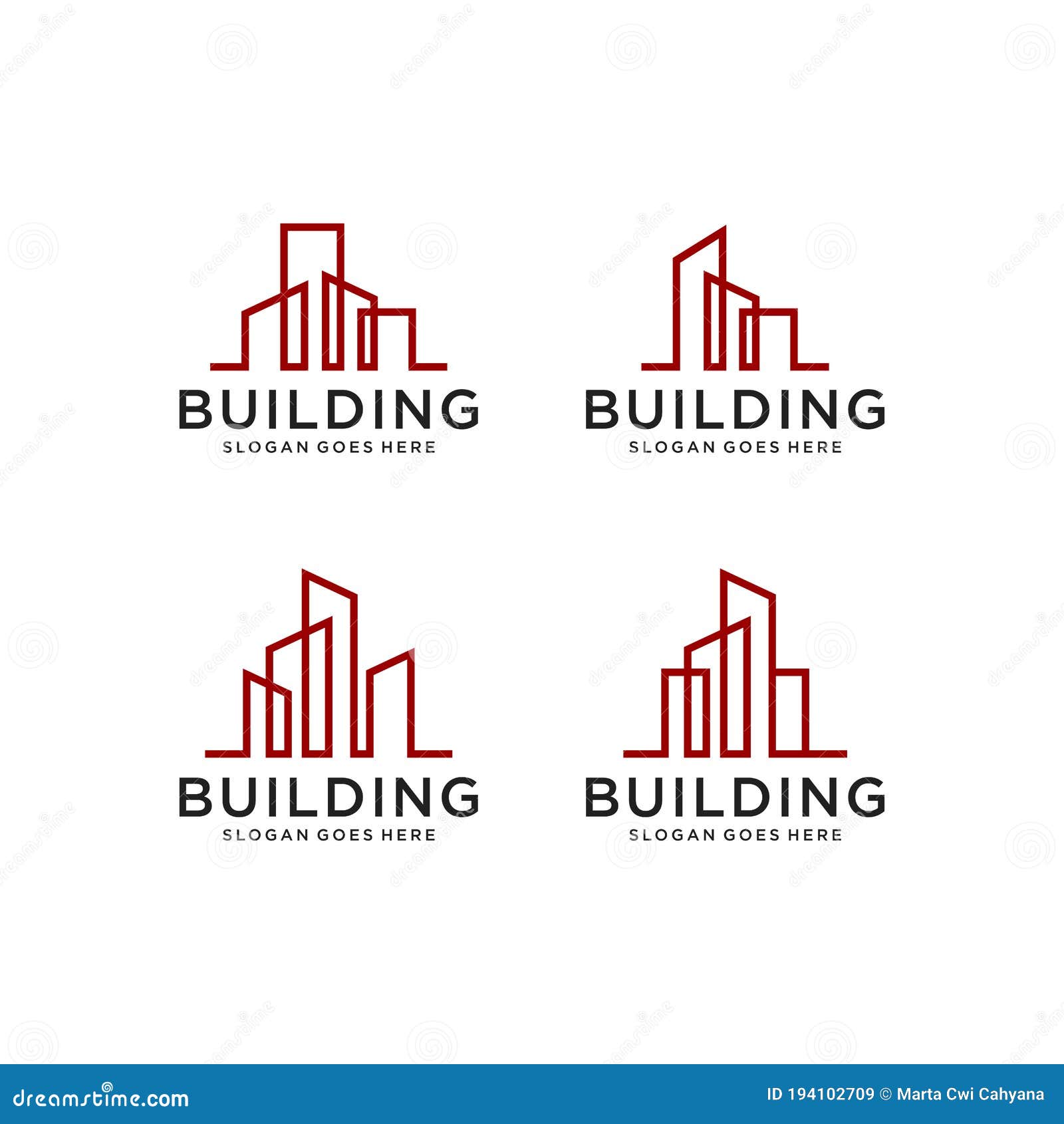 Building Logo Design Vector Mono Line Stock Vector - Illustration of ...