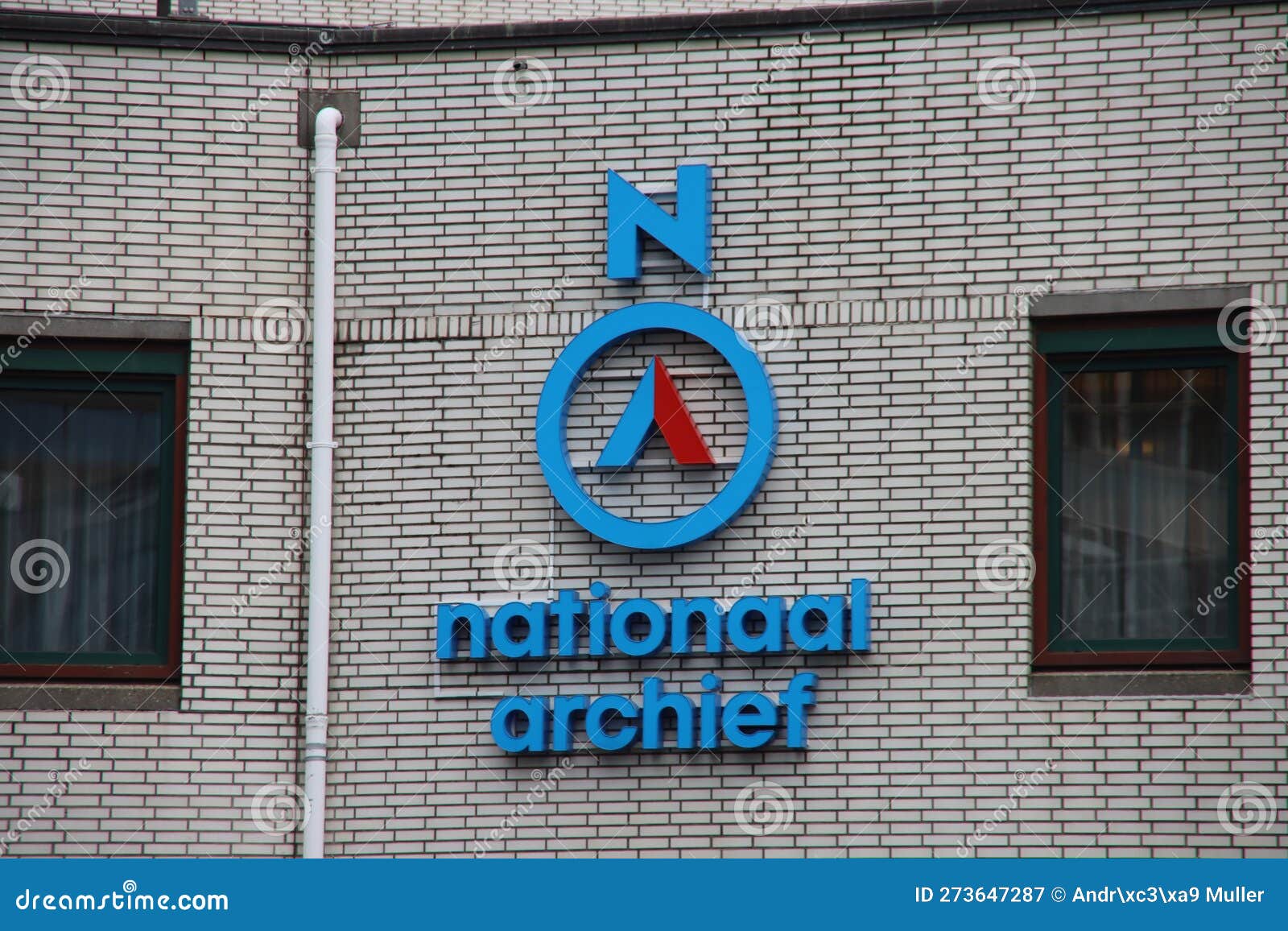 Building with Logo of the National Archives in the Hague Editorial ...