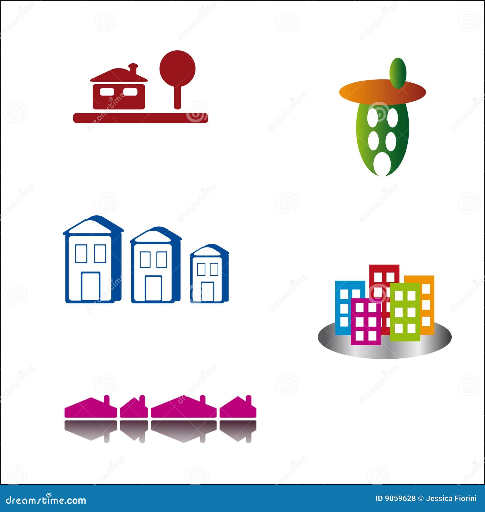 Building logo set stock vector. Illustration of concept - 9059628