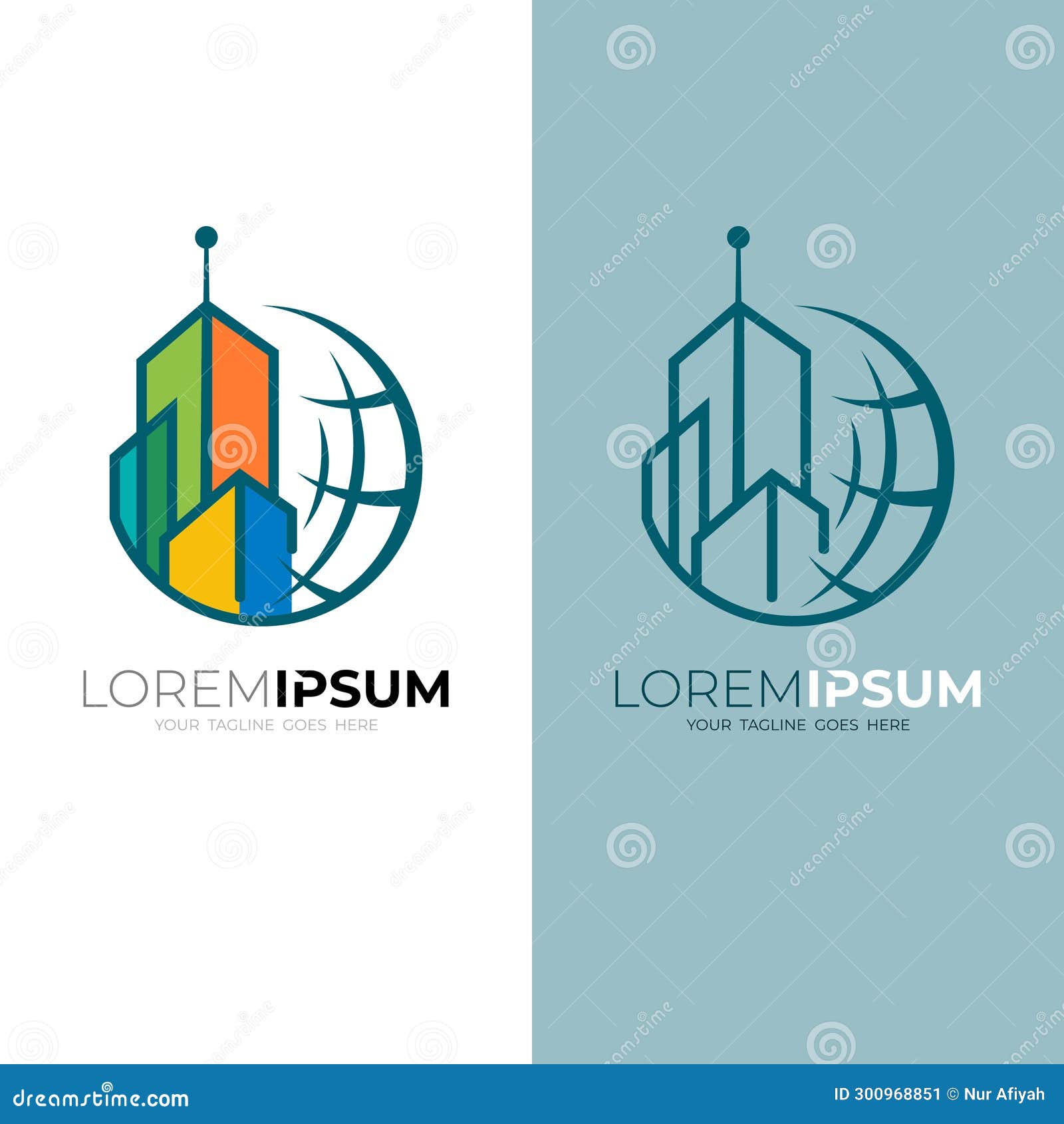 Building Logo with Simple, City Logos, Colorful Stock Vector ...