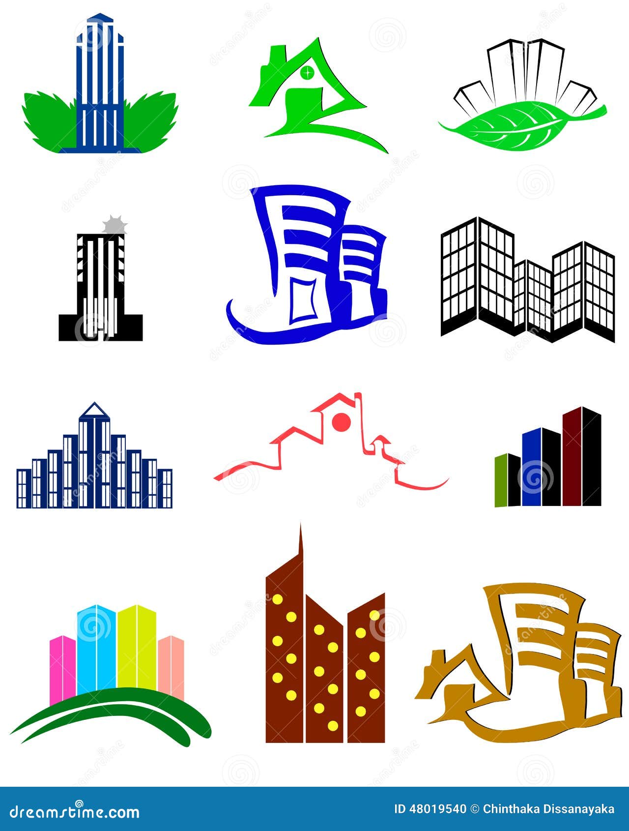 Building logos and icons stock illustration. Illustration of design ...