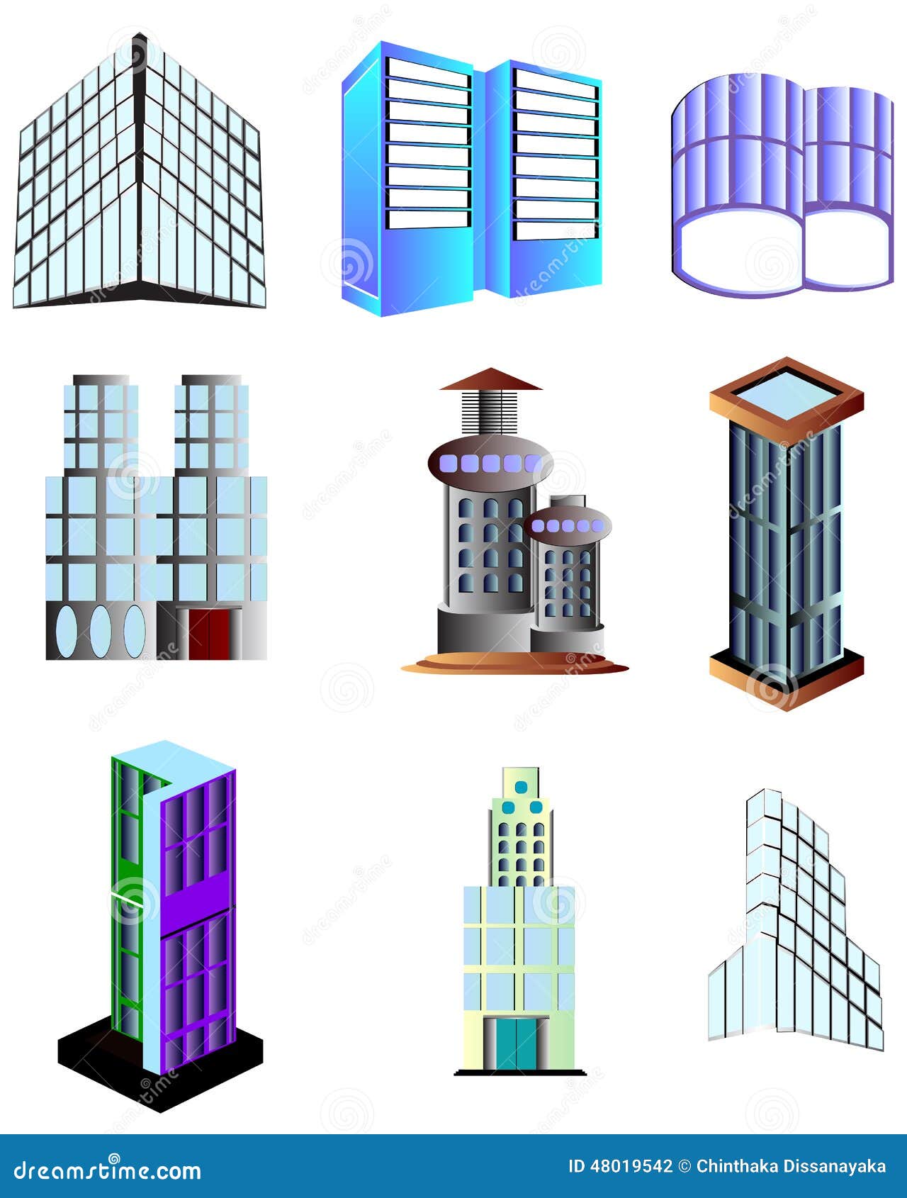 Set Of Building Logos. Cartoon Vector | CartoonDealer.com #6989843