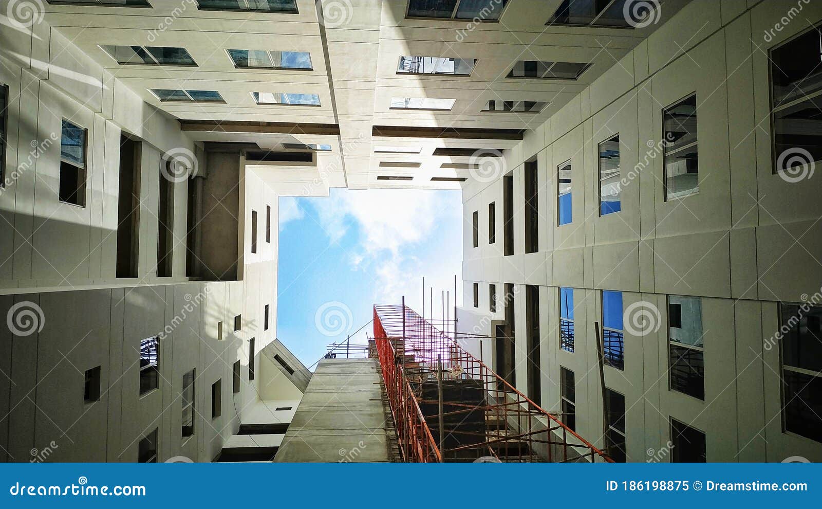 Building long short stock image. Image of window, property - 186198875