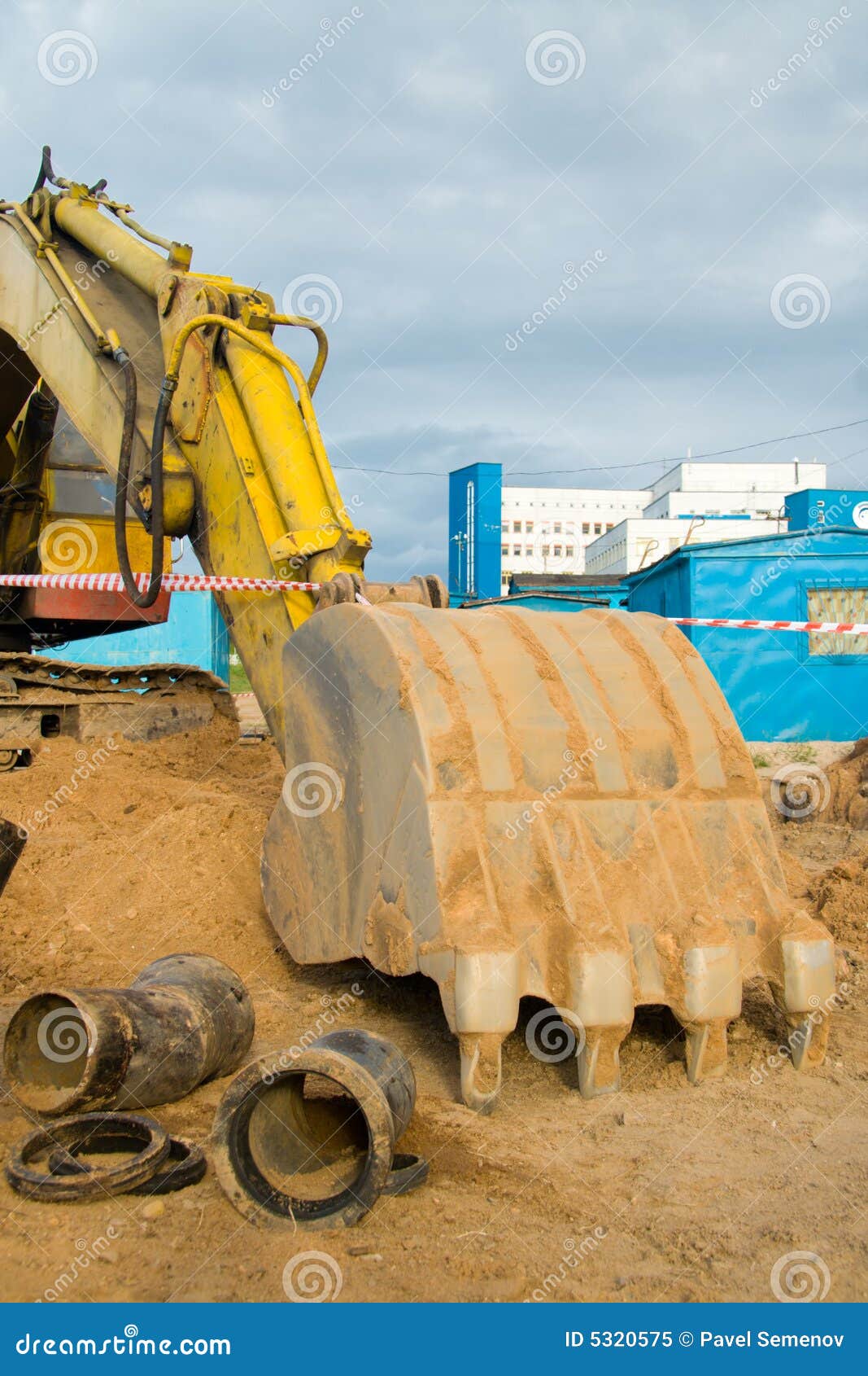 The building machine stock image. Image of road, bucket - 5320575