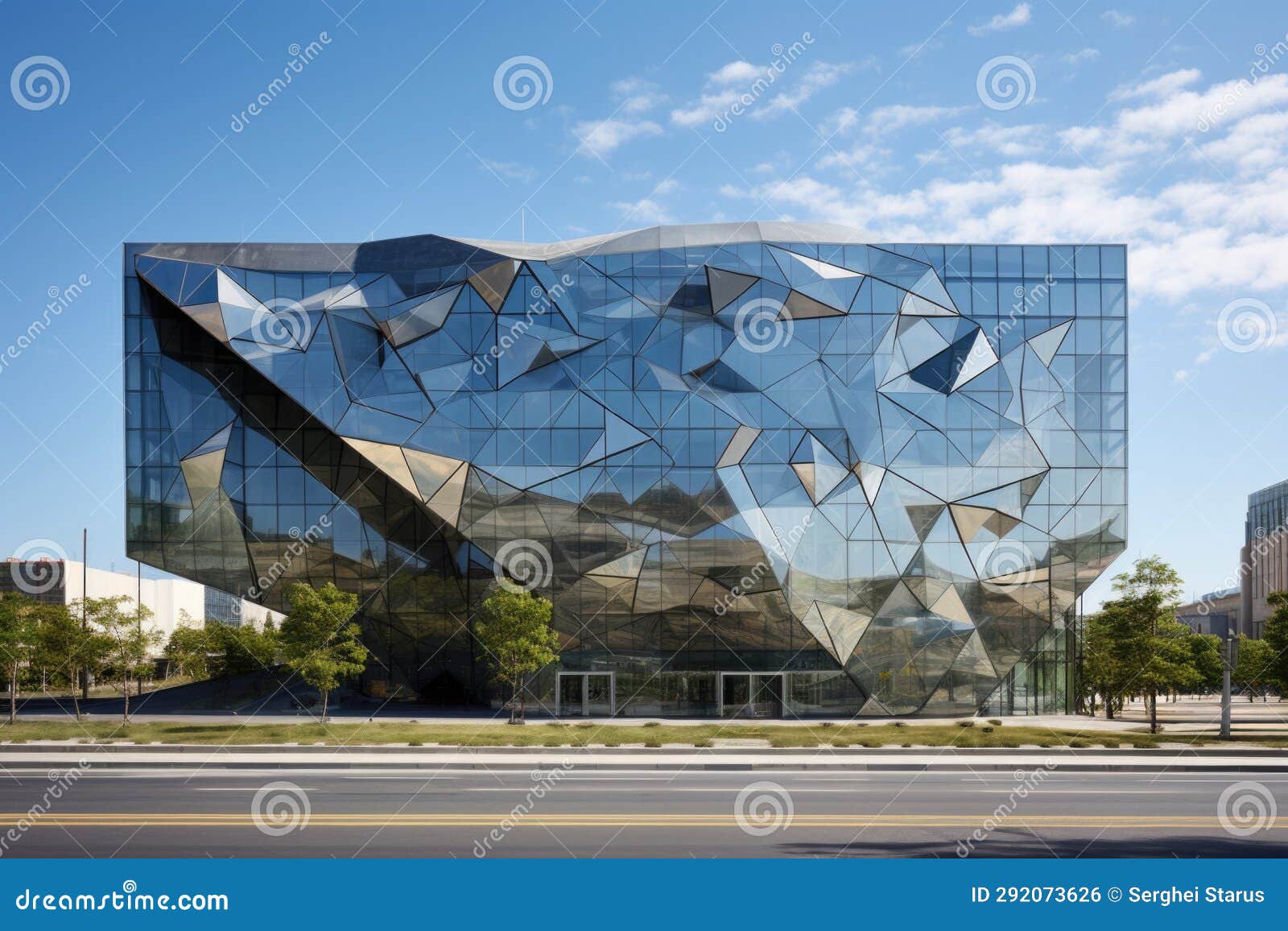 The Building is Made of Glass and Has a Large Triangular Shape, AI ...