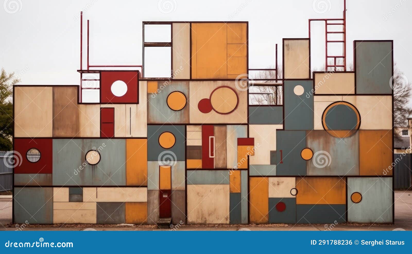 A Building Made Out of Different Colored Blocks. AI. Stock Photo ...