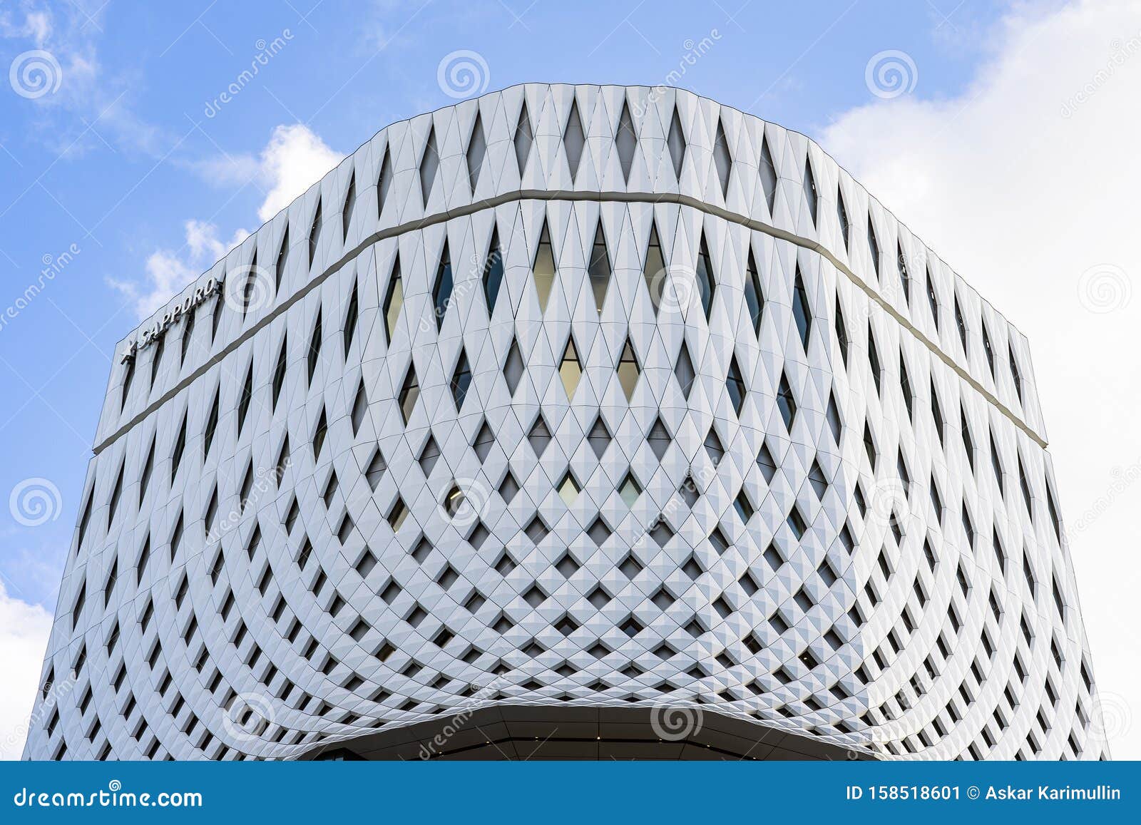 Building Made from Stretched White Tile Editorial Photo - Image of ...