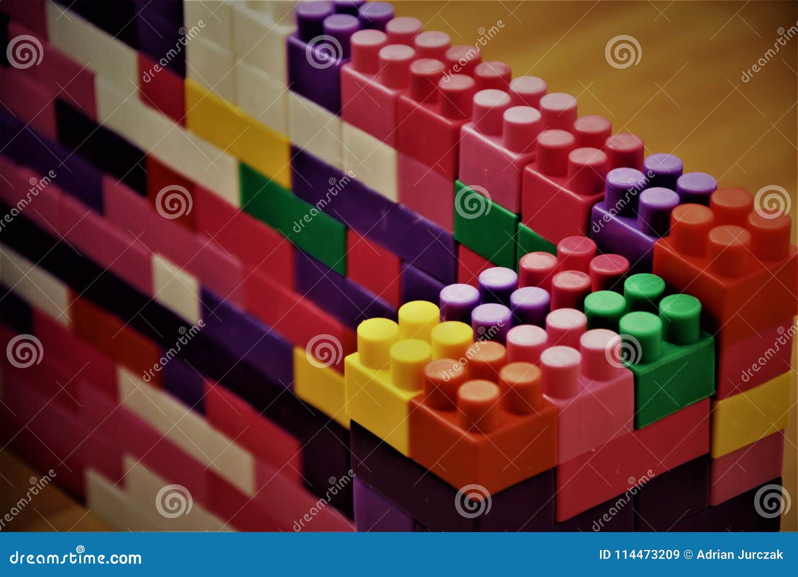 Building Made of Toy Plastic Multi-colored Blocks Stock Image - Image ...