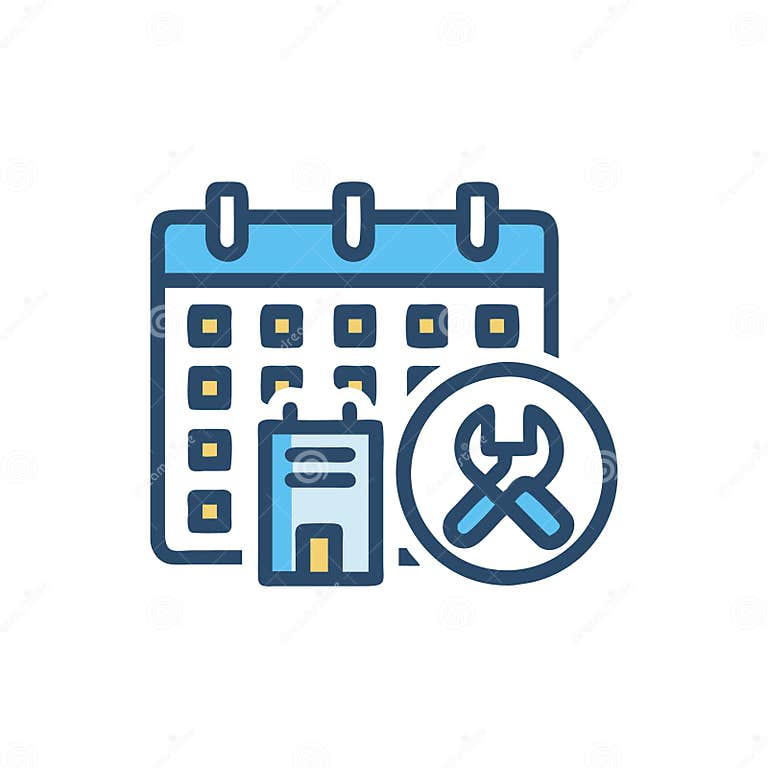 Building Maintenance Schedule Icon for Efficient Planning Stock ...