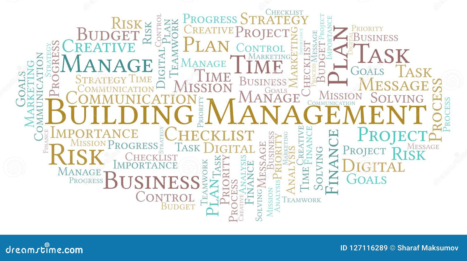 Building Management Word Cloud, Made with Text only. Stock Illustration ...