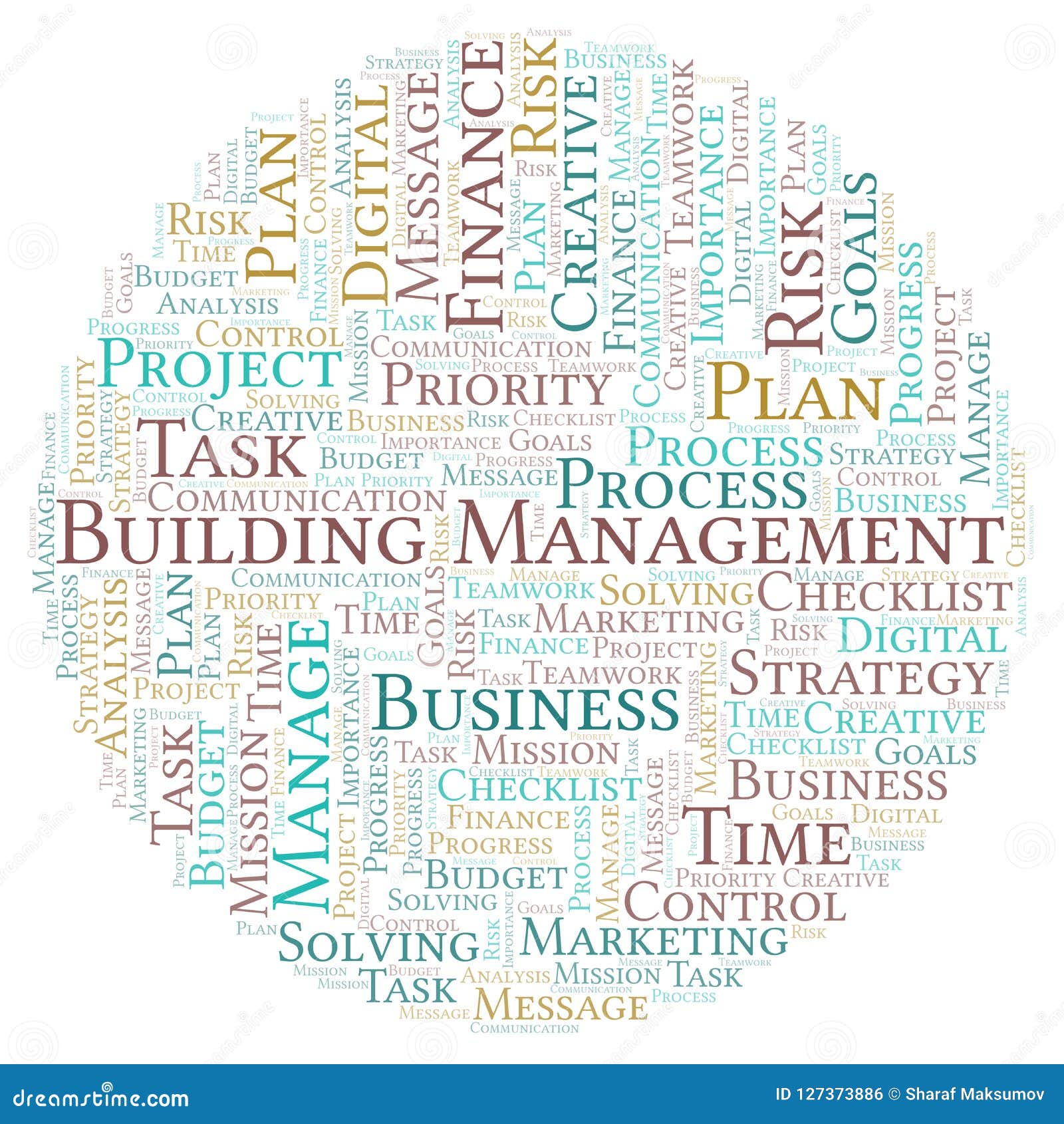 Building Management Word Cloud, Made with Text only. Stock Illustration ...