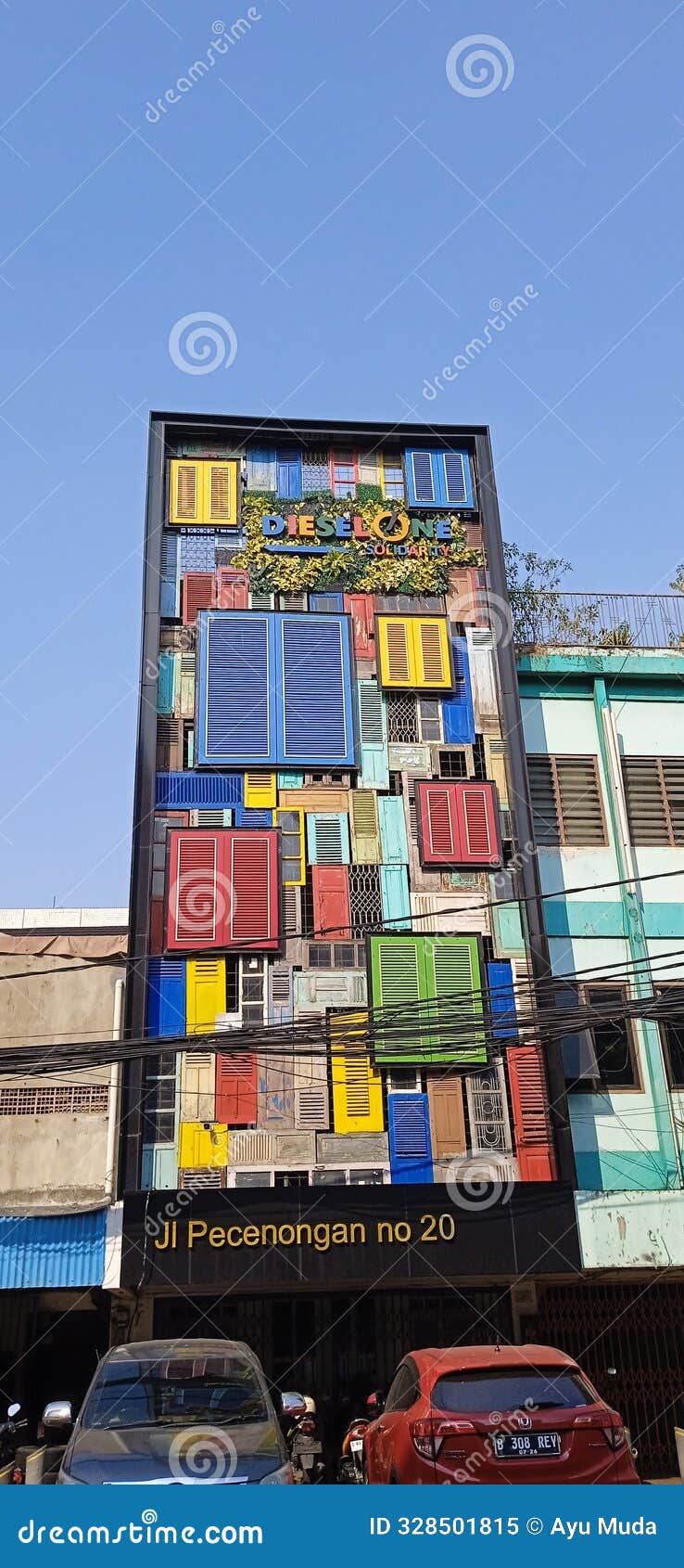 Building with Many Colorful Windows Wallpaper Editorial Image - Image ...