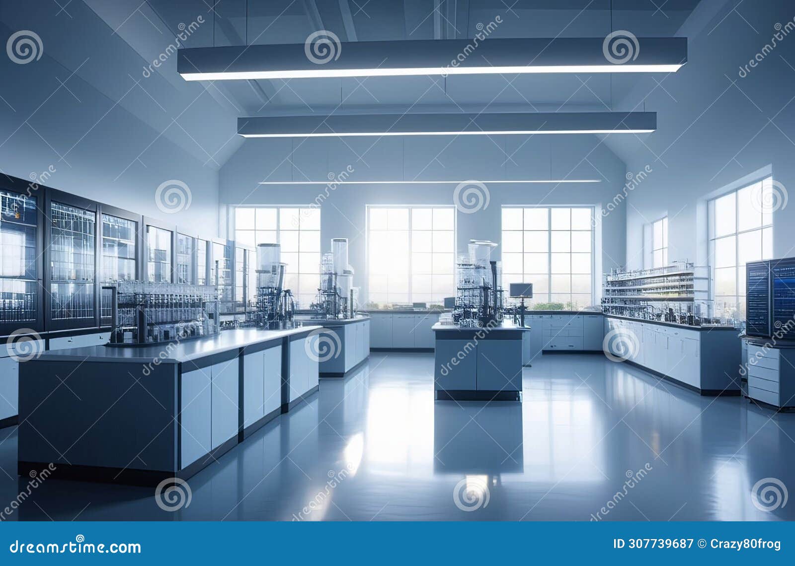 Building with Many Windows and Counters, Ideal for an Engineering Lab ...