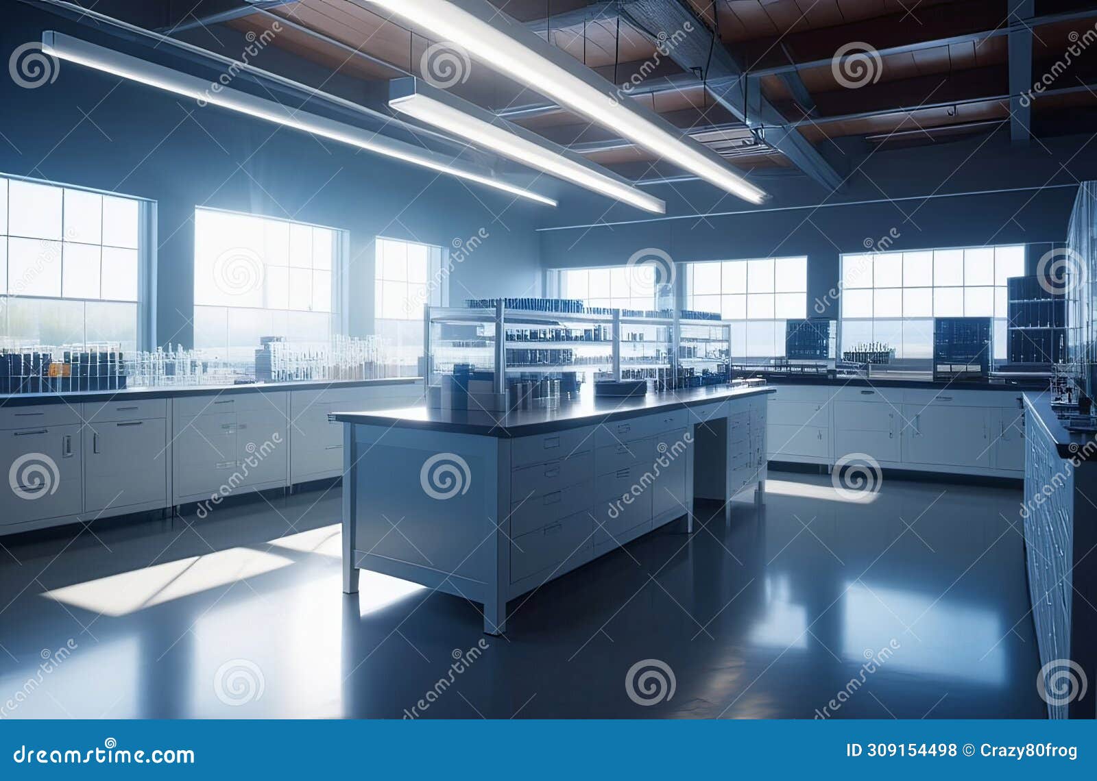 Building with Many Windows and Counters, Ideal for an Engineering Lab ...