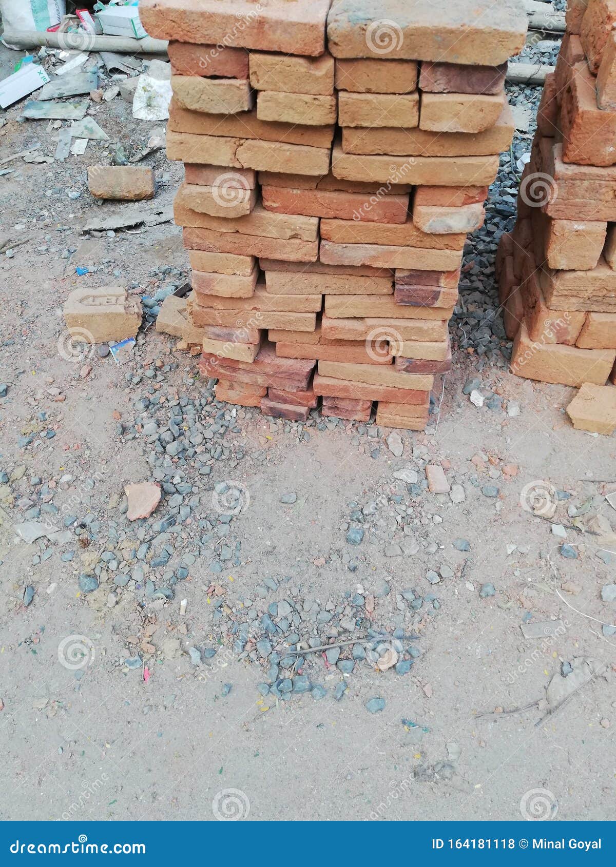 Building Material Bricks Pile India Stock Photo - Image of india, pile ...