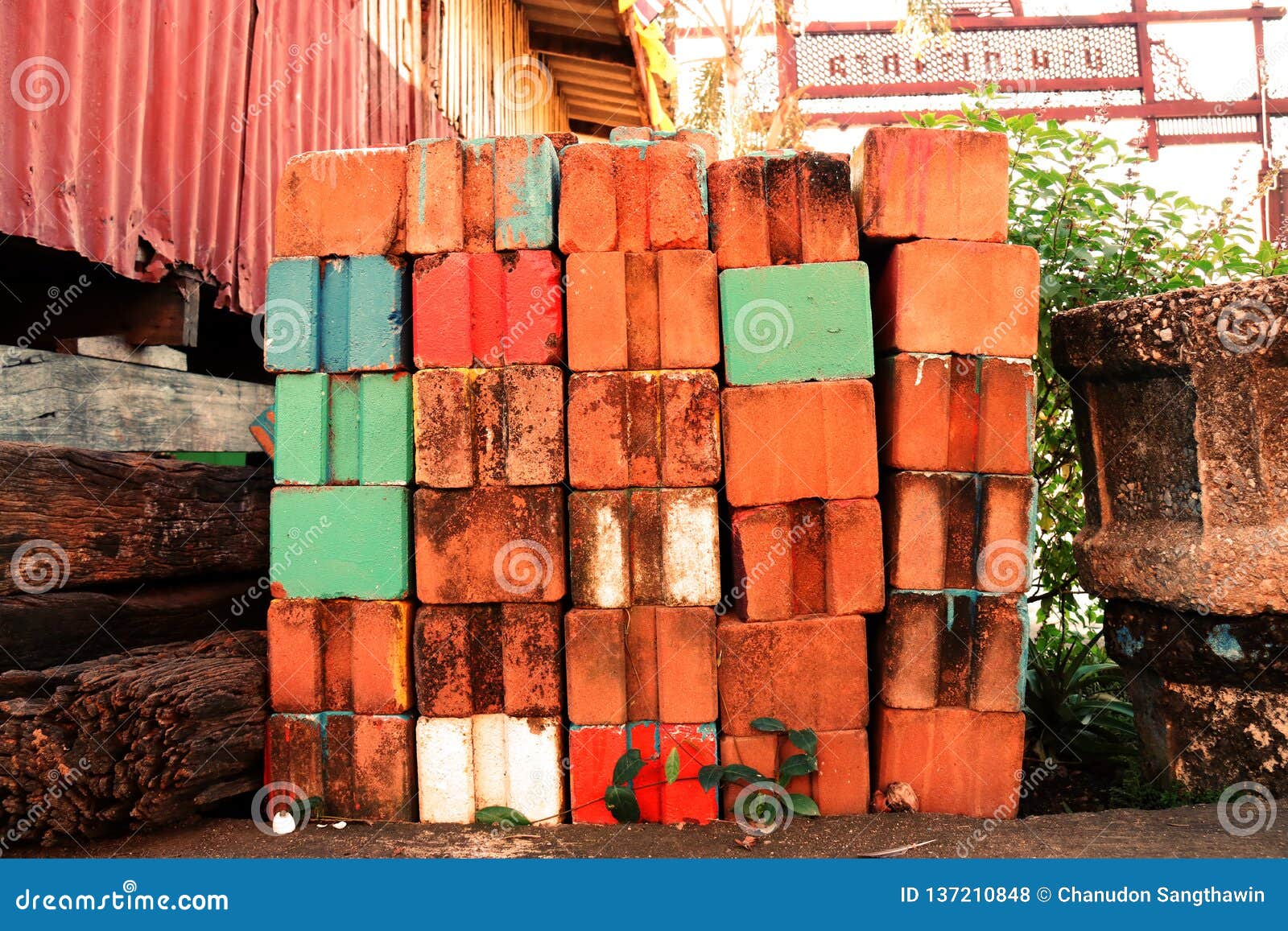 BUILDING MATERIAL with Color. Stock Photo - Image of rock, material ...