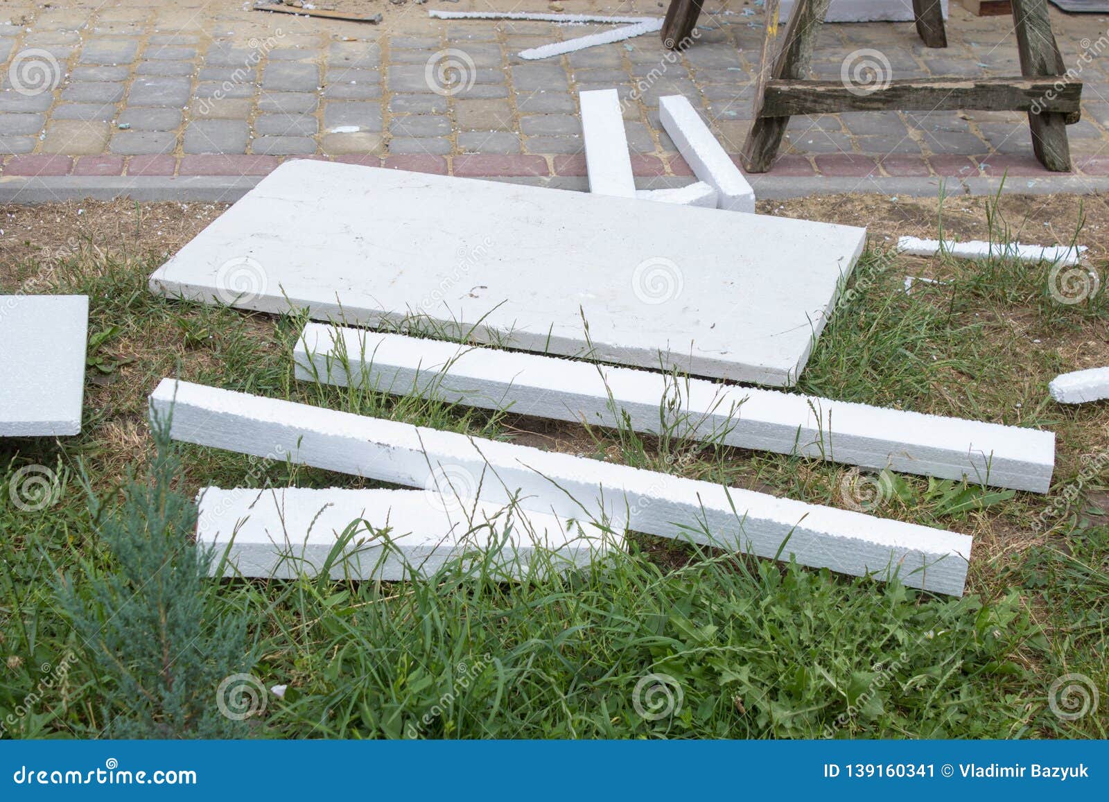 Styrofoam on the Grass,building Material for Insulation of the Facade ...