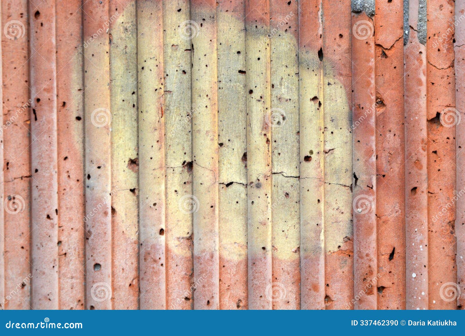 Building Materials, Brickwork Made of Red-yellow Bricks and Gray Cement ...