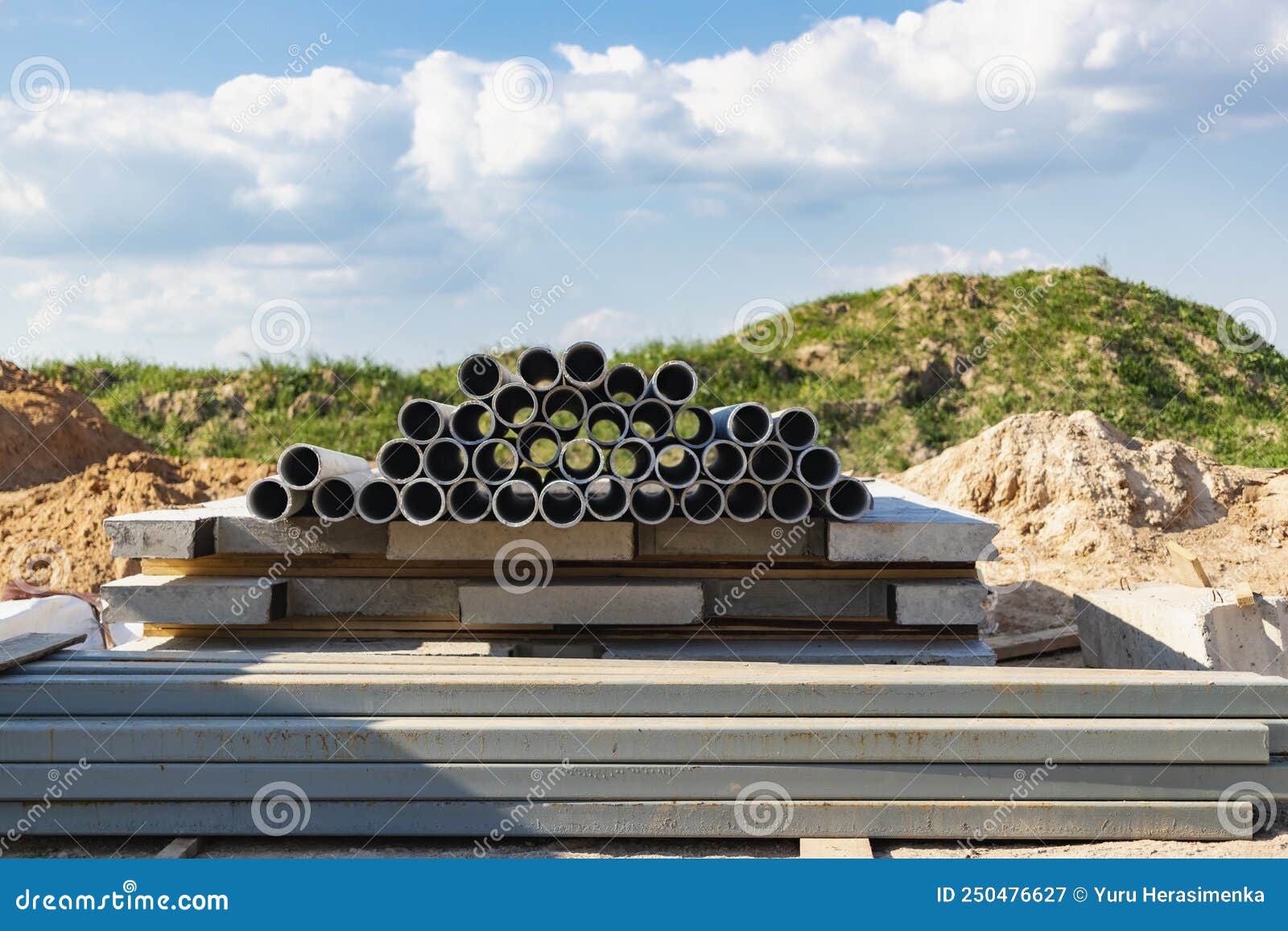 Building Materials at a Construction Site. Prepared Materials and ...