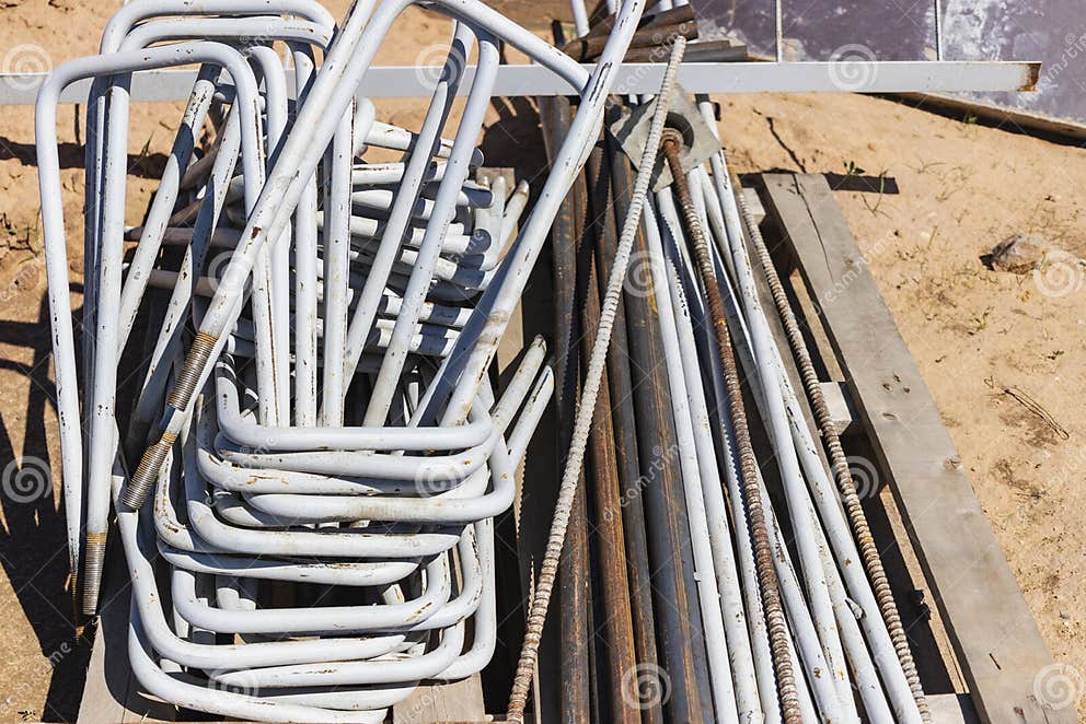 Building Materials at a Construction Site. Prepared Materials and ...