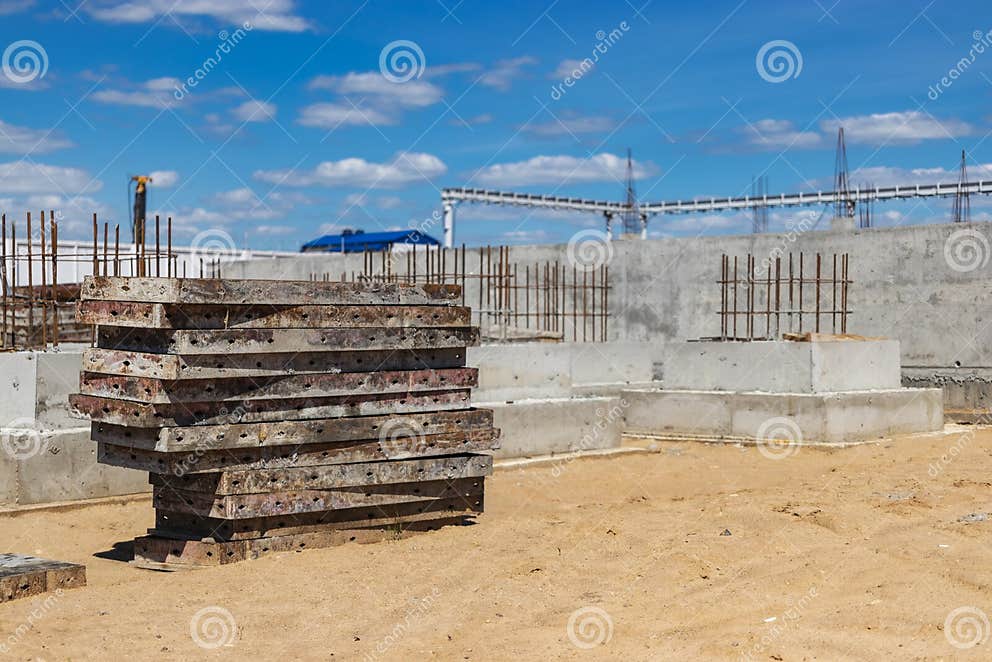 Building Materials at a Construction Site. Prepared Materials and ...