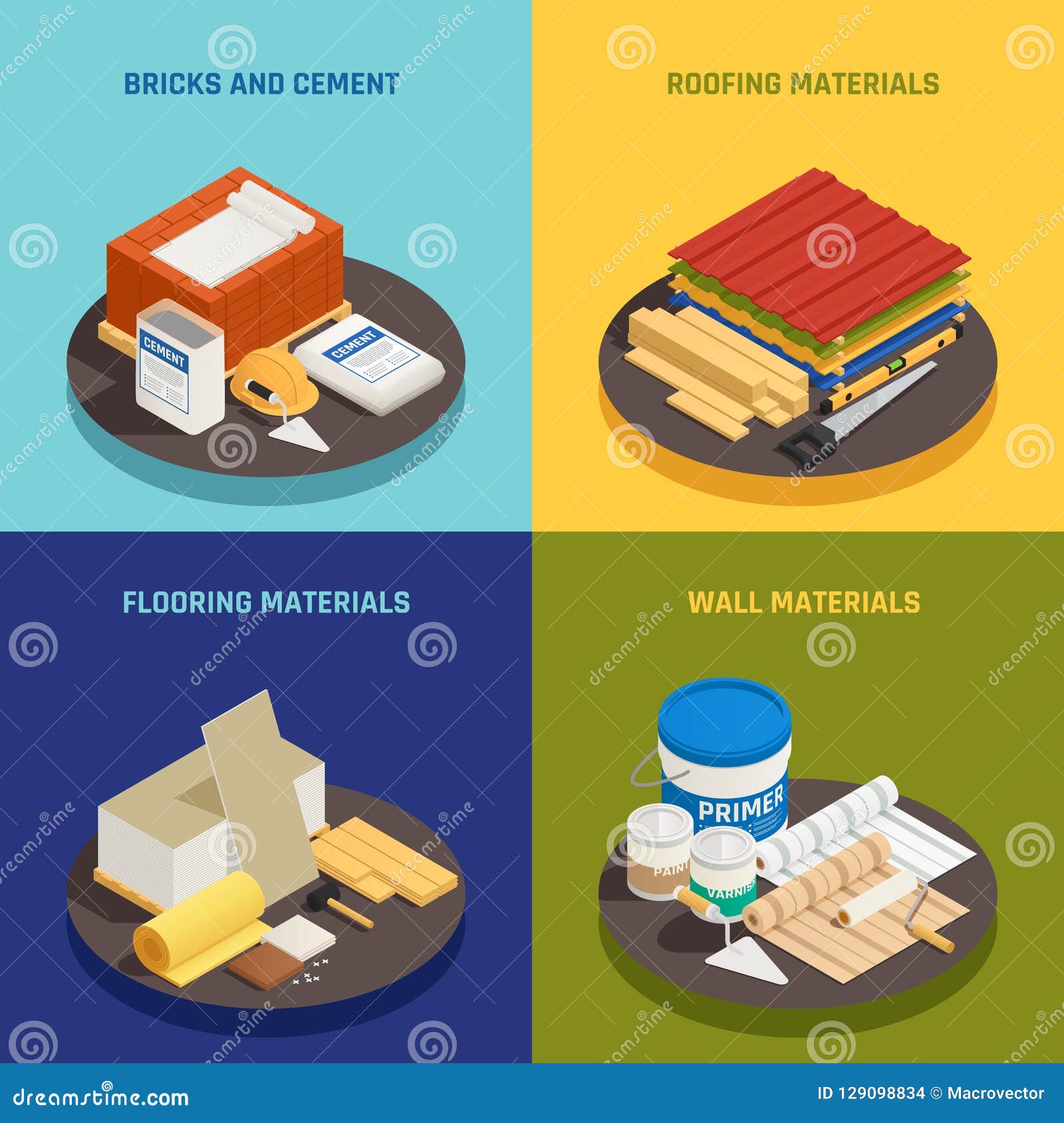 Building Materials Design Concept Stock Vector - Illustration of ...