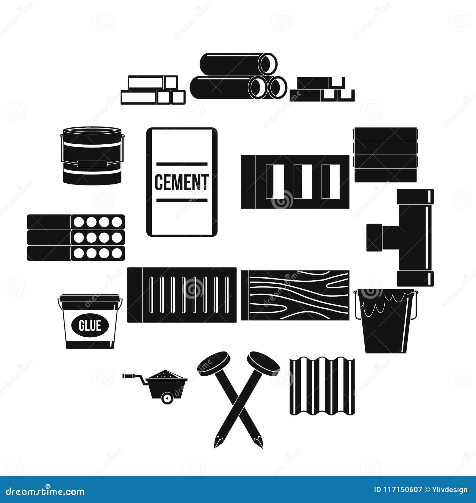 Building Materials Icons Set, Simple Style Stock Vector - Illustration ... Building Materials Icons Set, Simple Style Stock Vector - Illustration ...