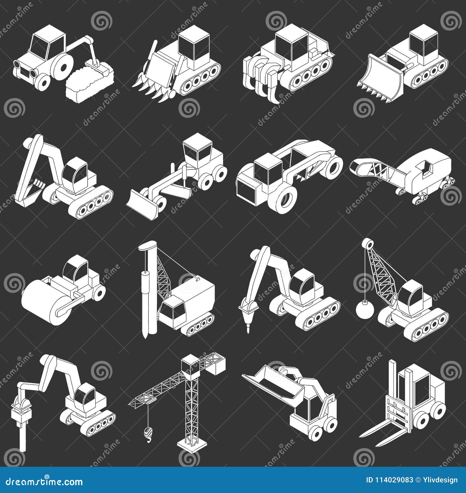 Building Materials Icons Set Grey Vector Stock Vector - Illustration of ...