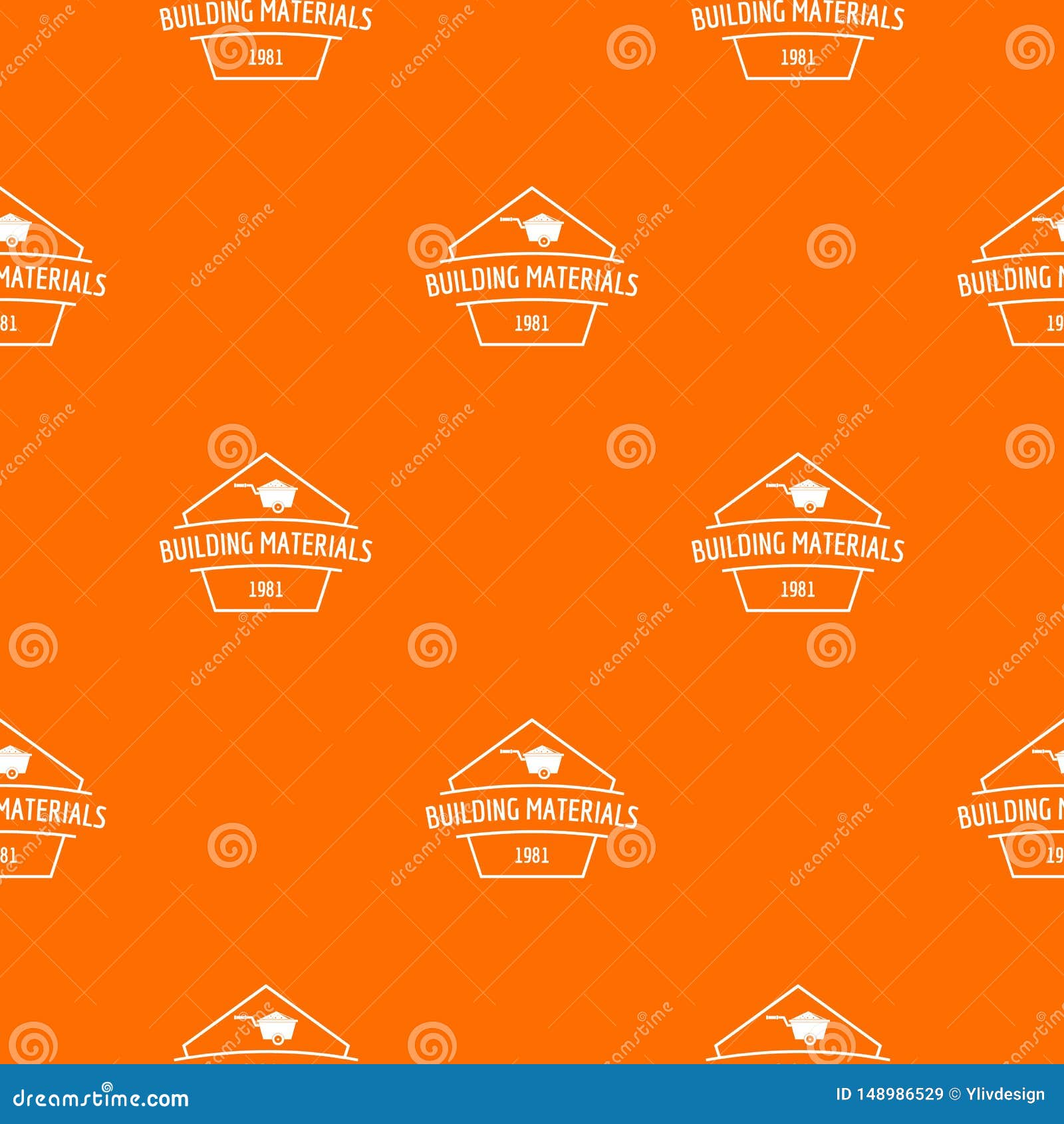 Building Materials Pattern Vector Orange Stock Vector - Illustration of ...