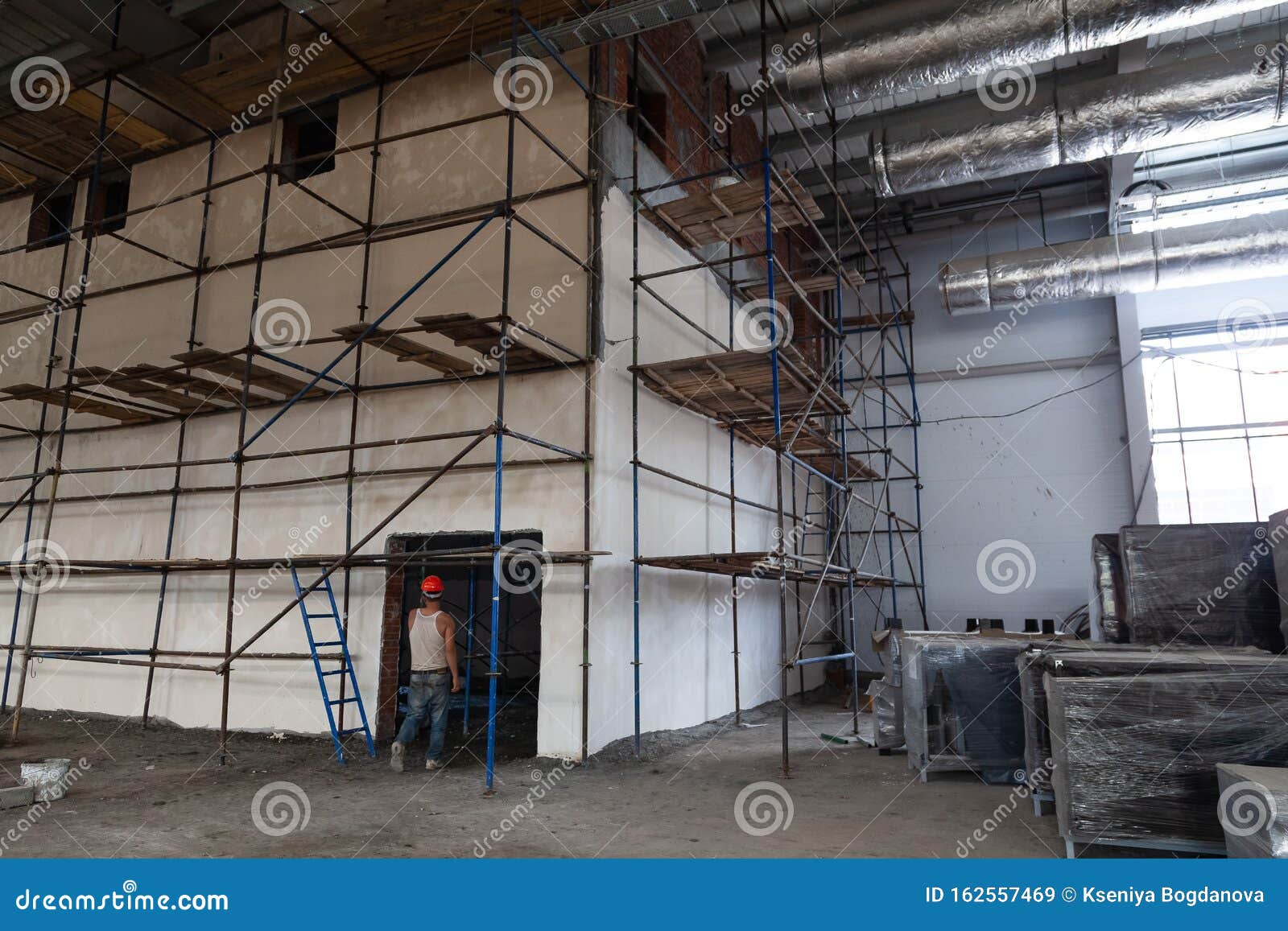 Building Materials Stacked on the Construction Site Editorial Stock ...