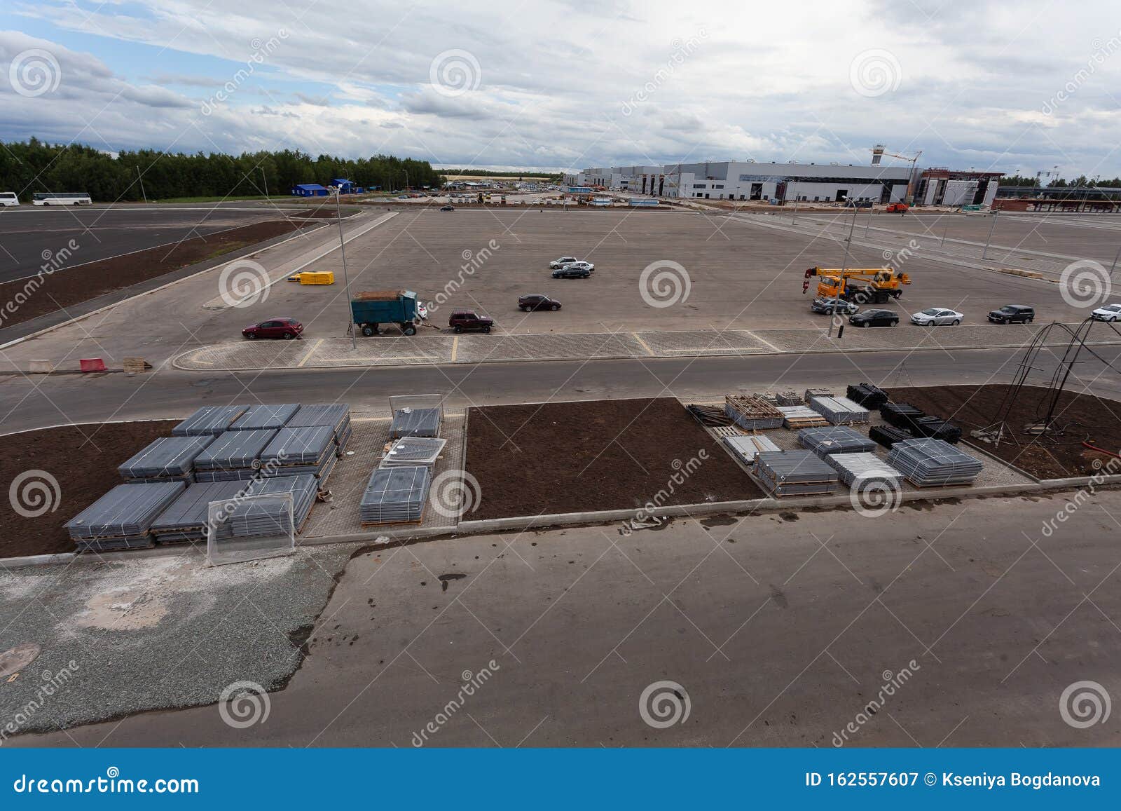 Building Materials Stacked on the Construction Site Stock Image - Image ...