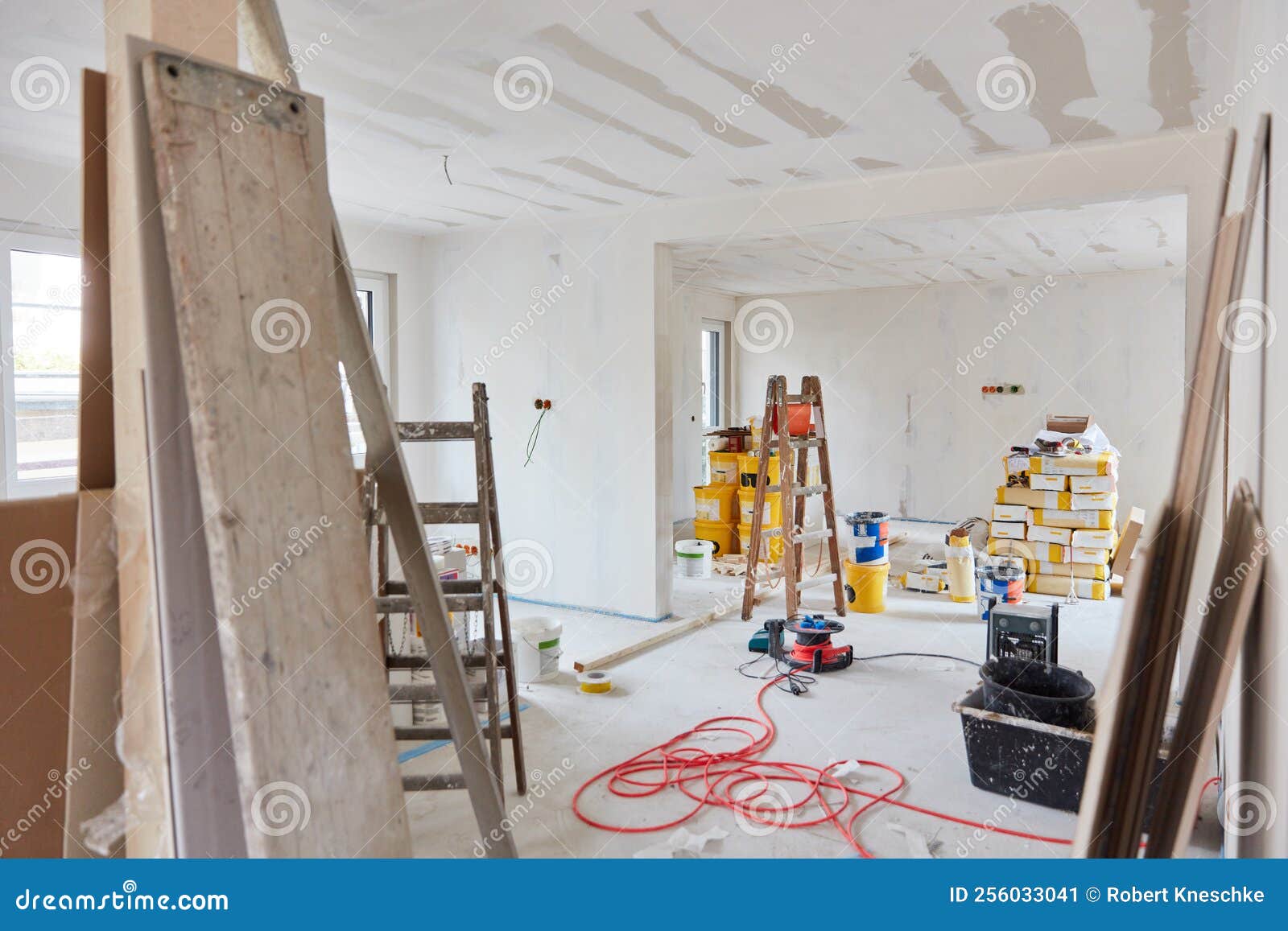 Building Materials and Tools in Space for Interior Design and House ...