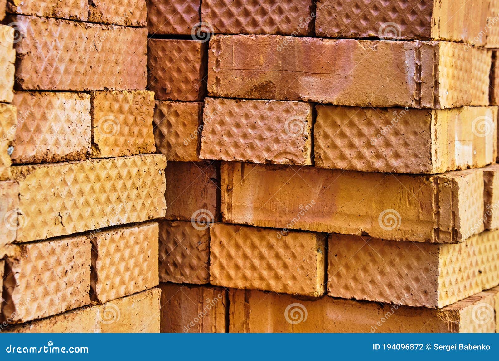 Building Materials Warehouse of Folded Big Bricks Stock Photo - Image ...
