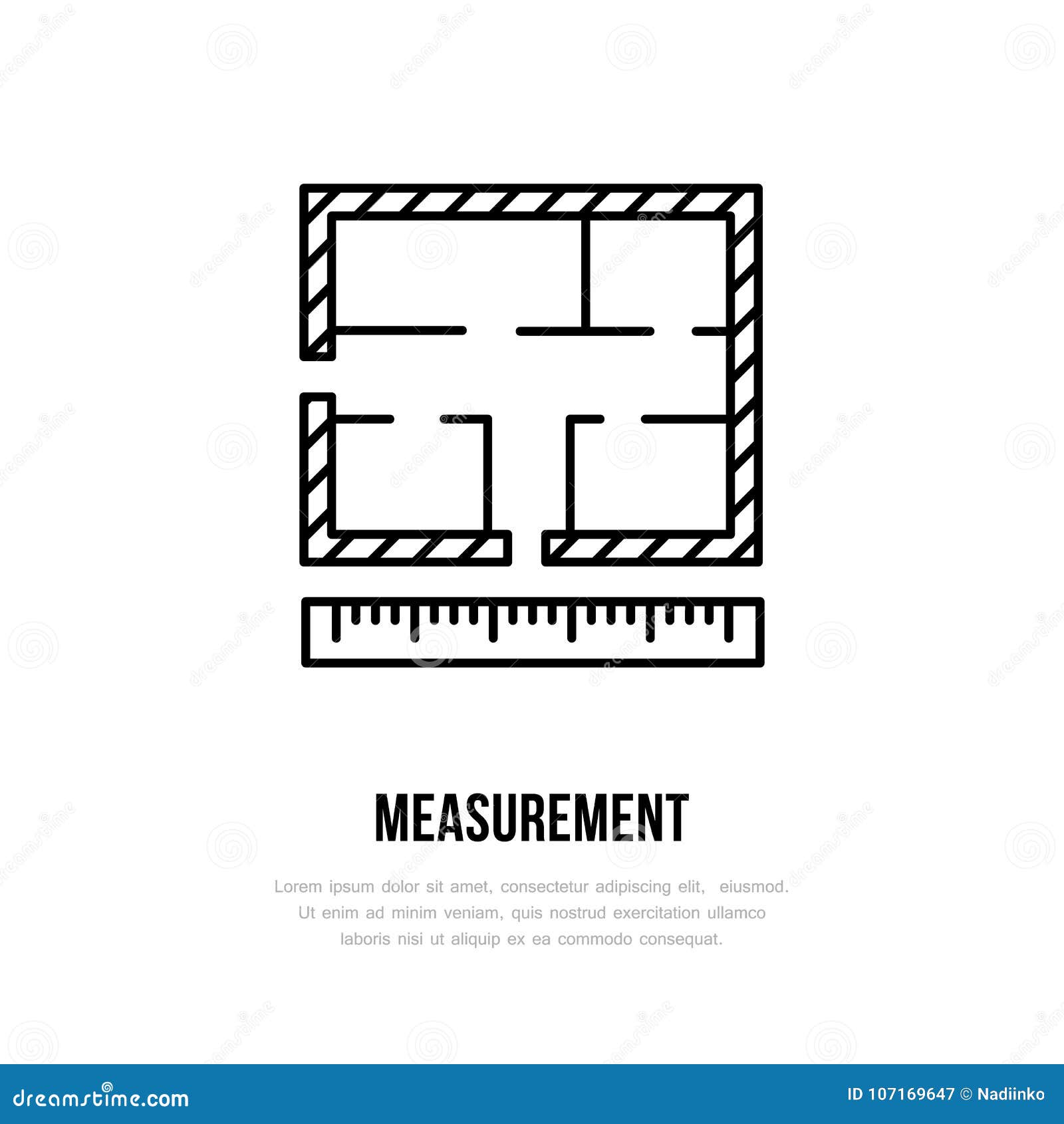 Building Measurements. Architectural Plan, Engineering Vector Flat Line ...